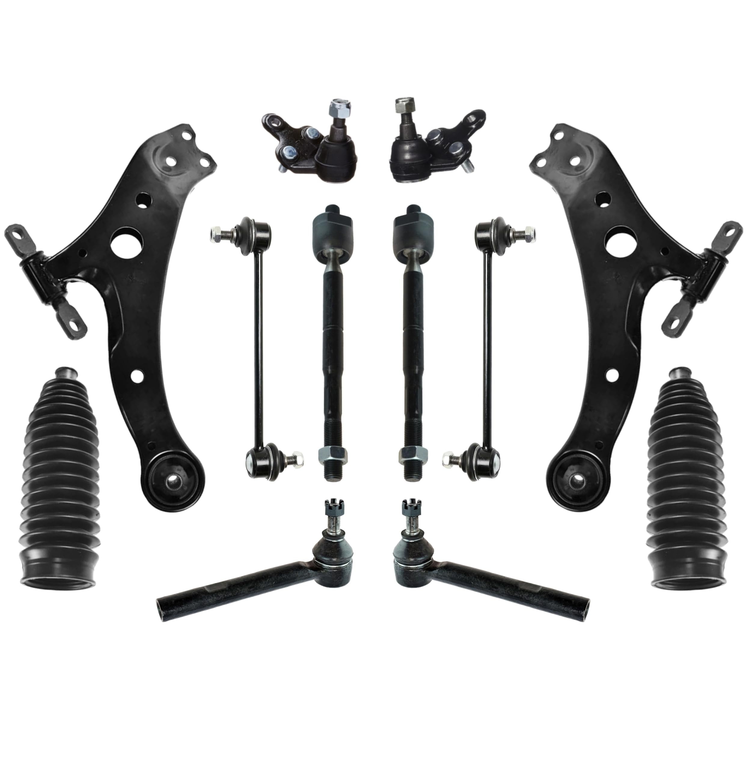 PartsW - 12 Pc Steering & Suspension Kit Lower Control Arms, Lower Ball ...