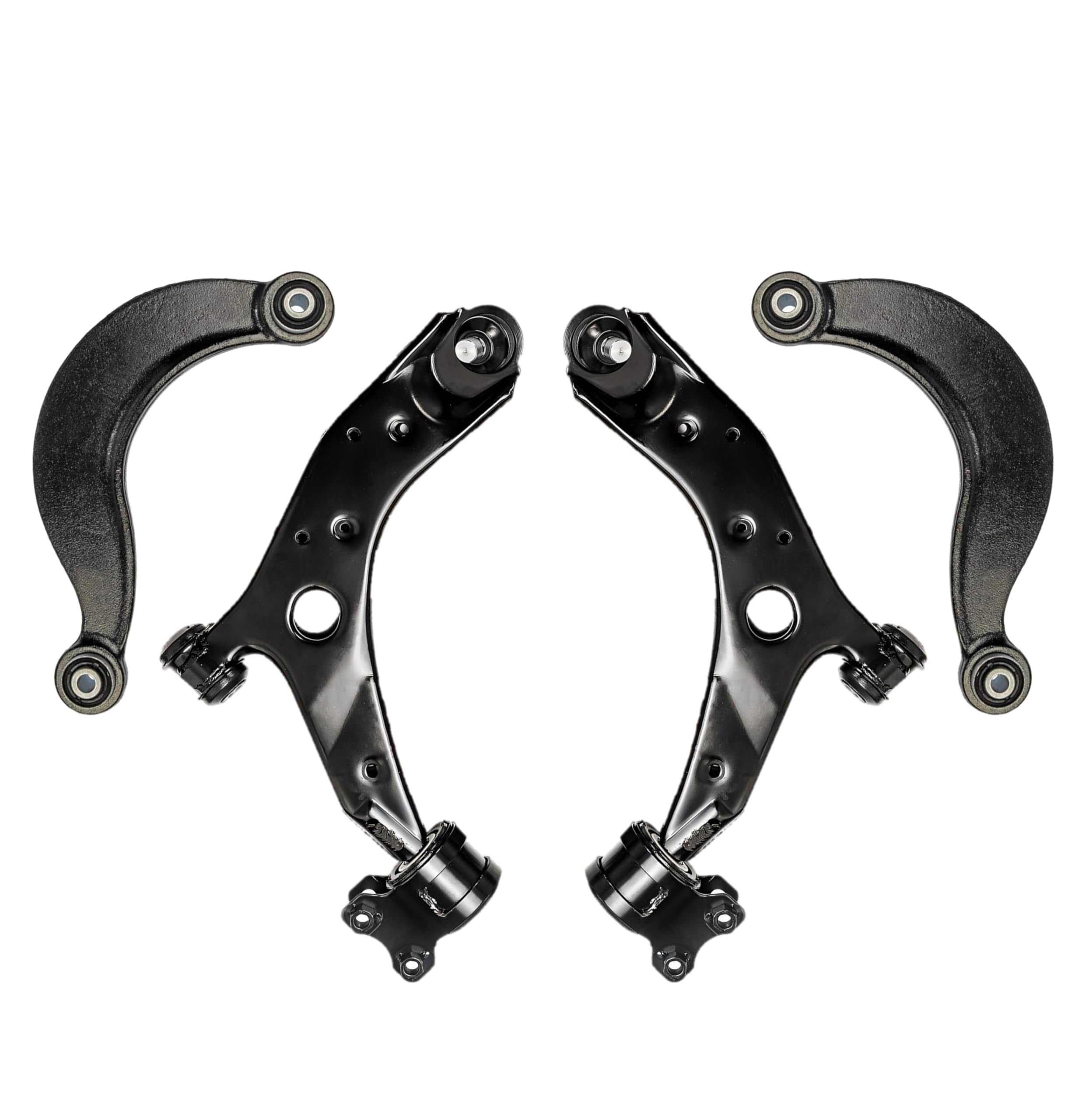 PartsW - 4 Pc Front Lower Control Arms + Rear Upper Control Arms ...