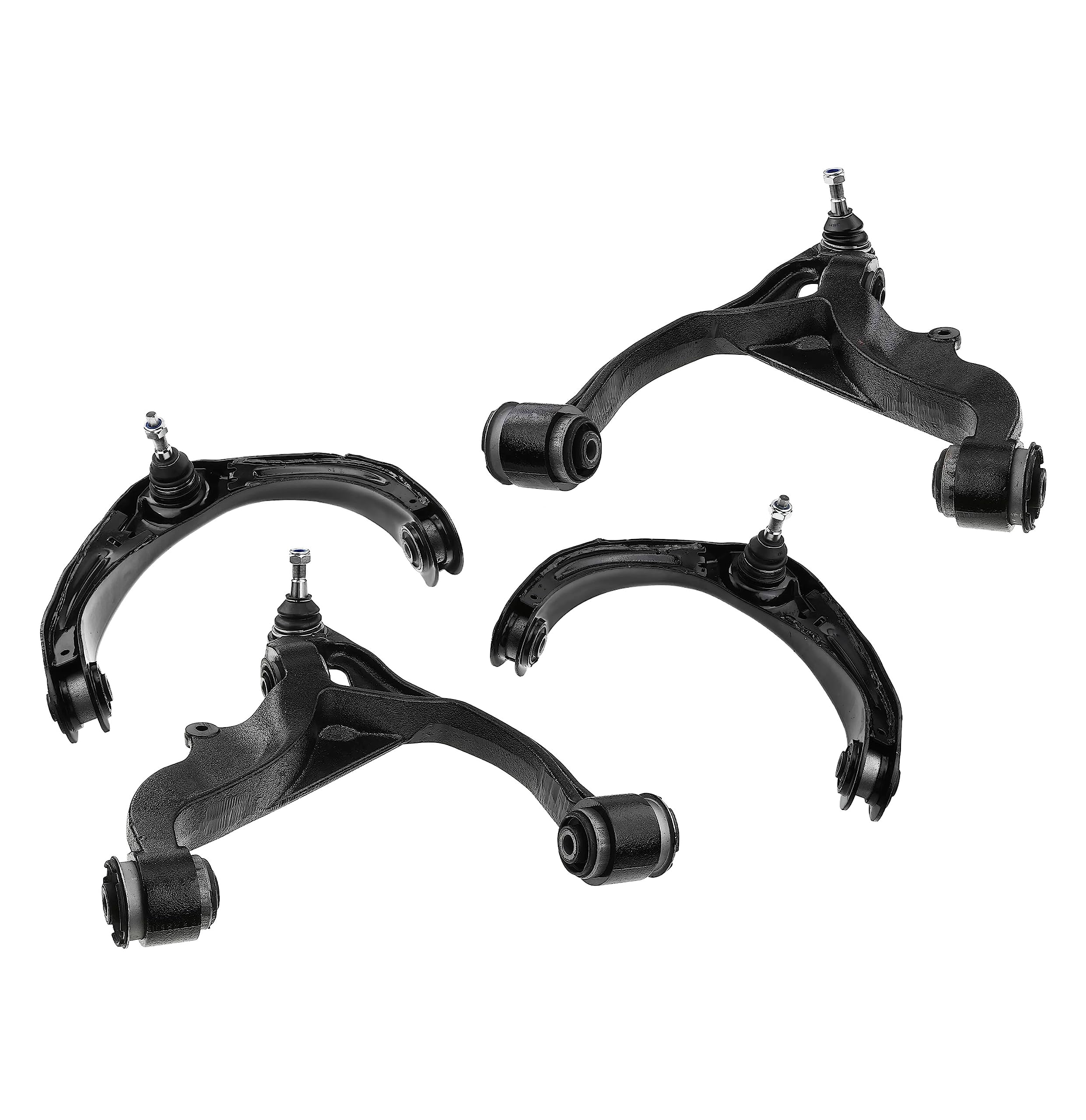 PartsW - 4 Pc Front Upper Control Arms + Lower Control Arms, Driver ...