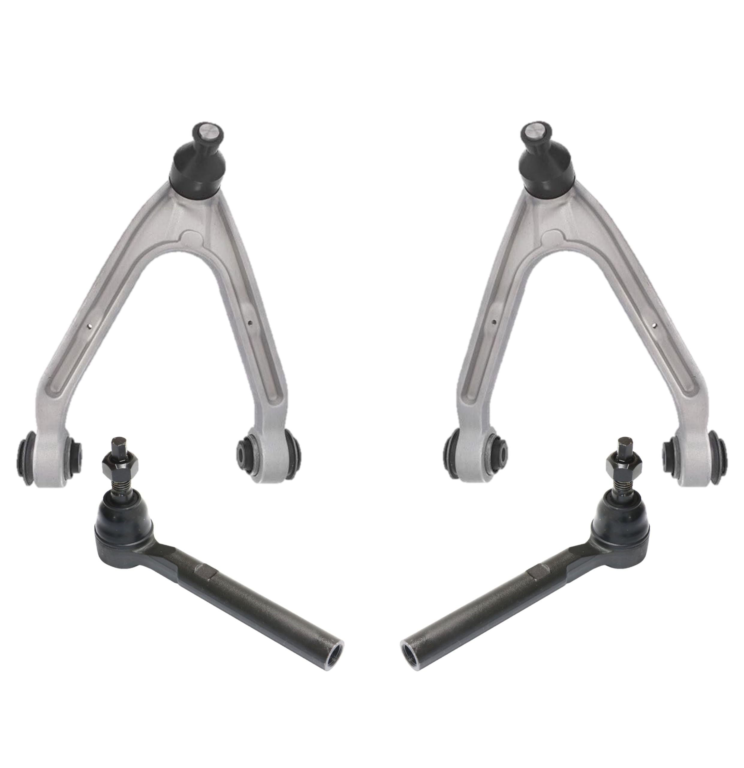 PartsW - 4 Pc Front Upper Control Arms with Ball Joints + Outer Tie Rod ...