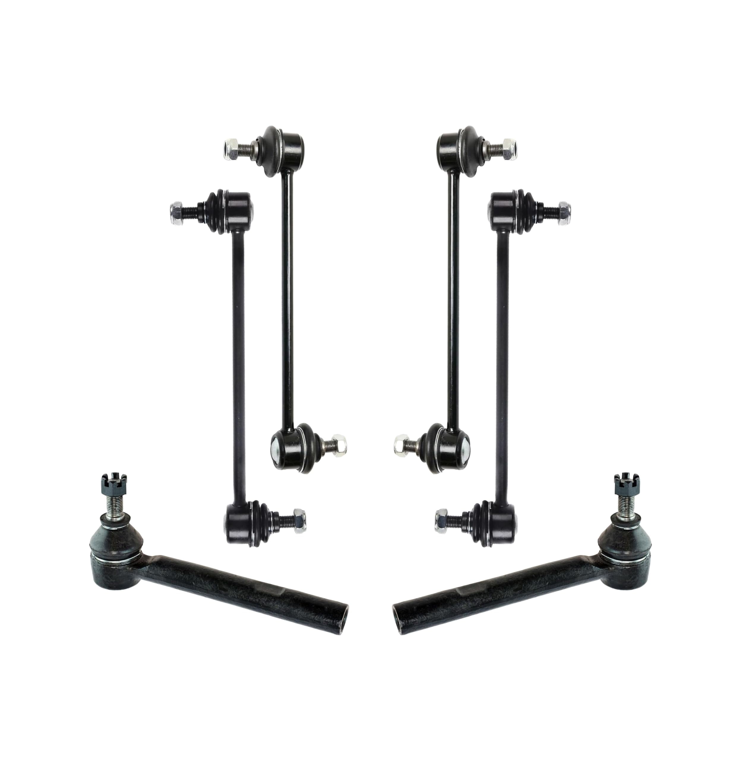 PartsW - 6 Pc Front & Rear Suspension Kit Sway Bar End Links, Outer Tie ...