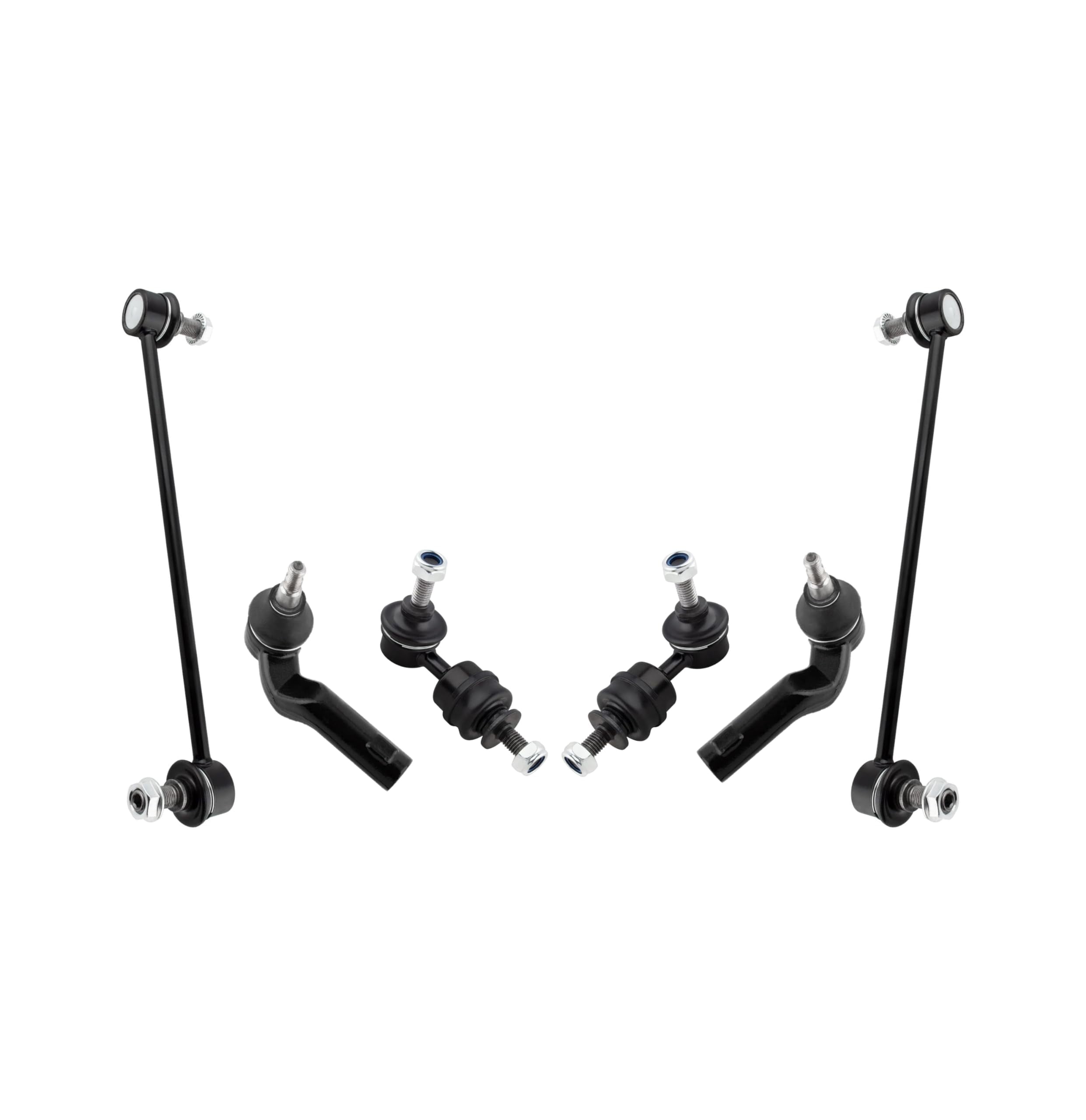 PartsW - 6 Pc Front & Rear Sway Bar End Links + Outer Tie Rod Ends ...