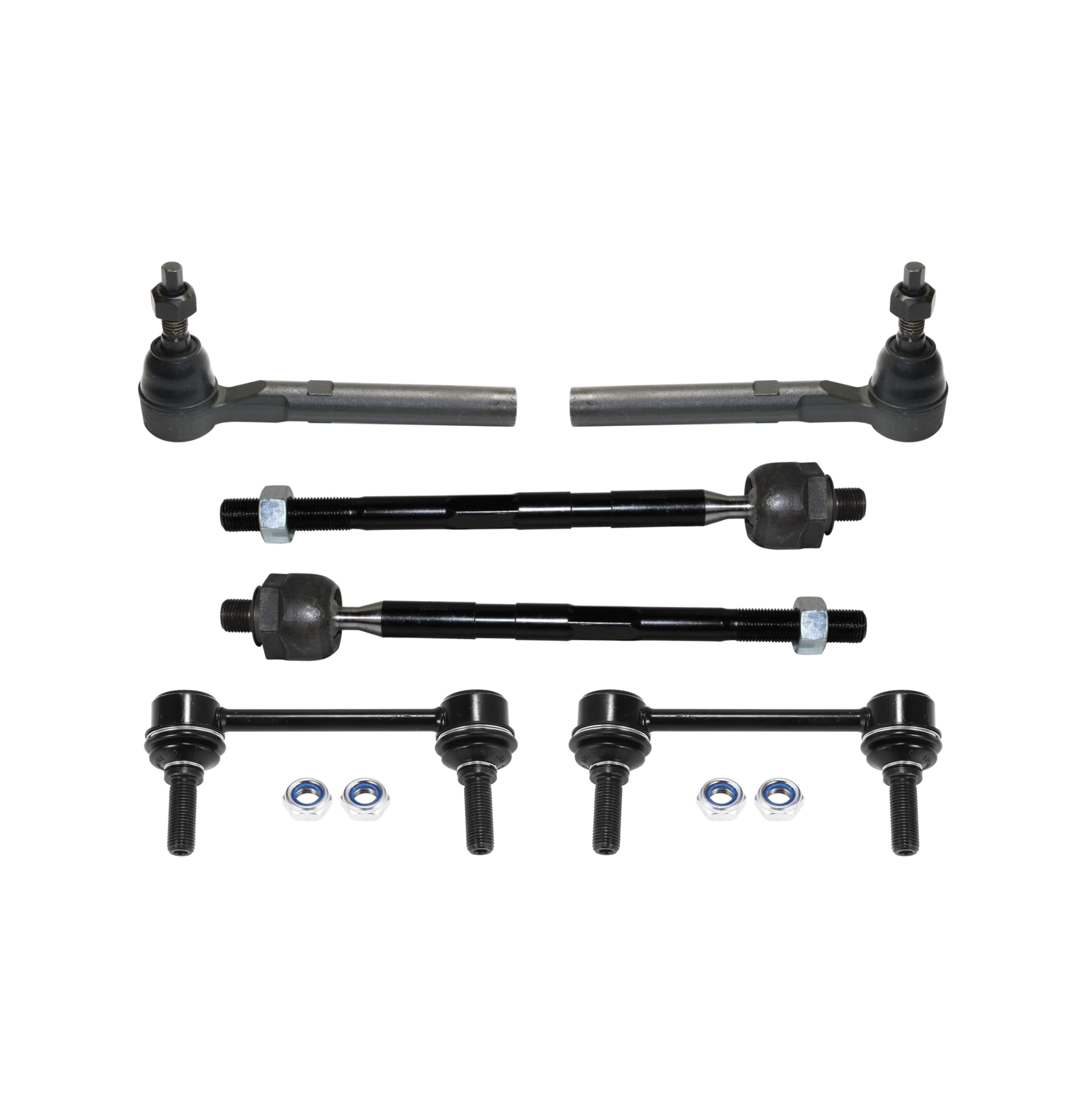 PartsW - 6 Pc Front Steering Tie Rod Ends Inner & Outer + Stabilizer ...