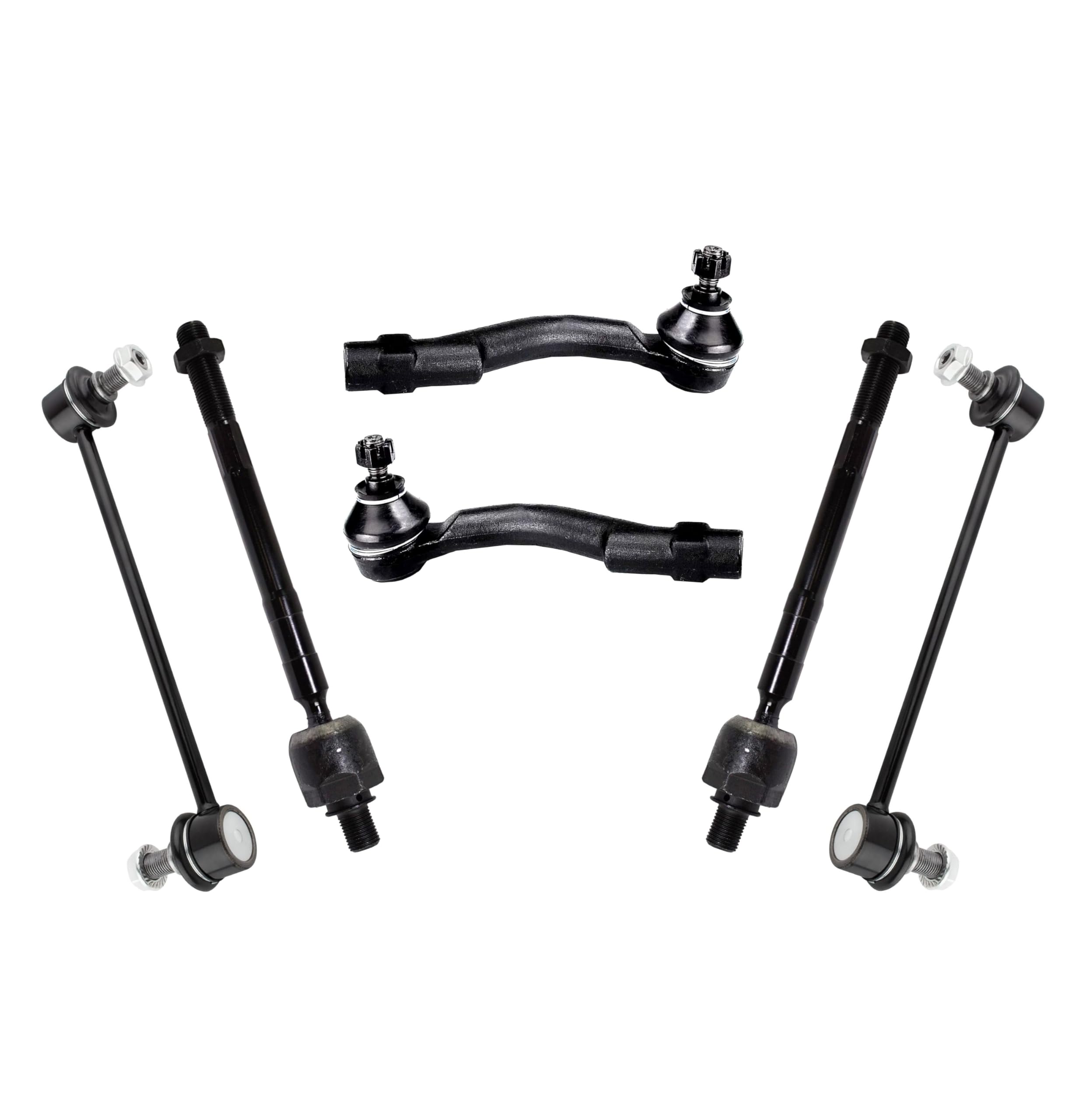 PartsW - 6 Pc Front Suspension Kit Outer & Inner Tie Rod Ends ...