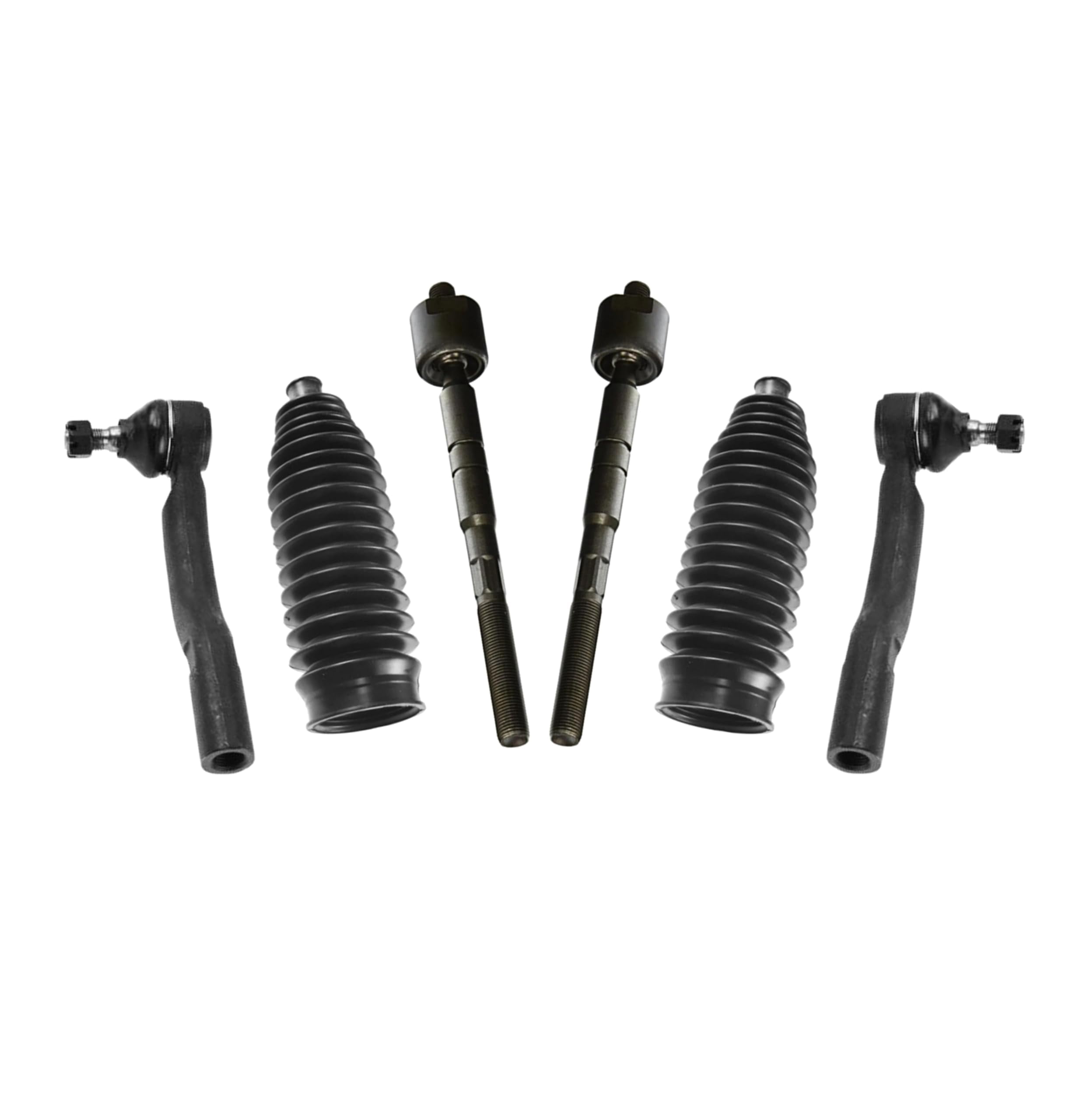 PartsW - 6 Pc New Kit Tie Rod Linkages Rack and Pinion Bellow Boots ...