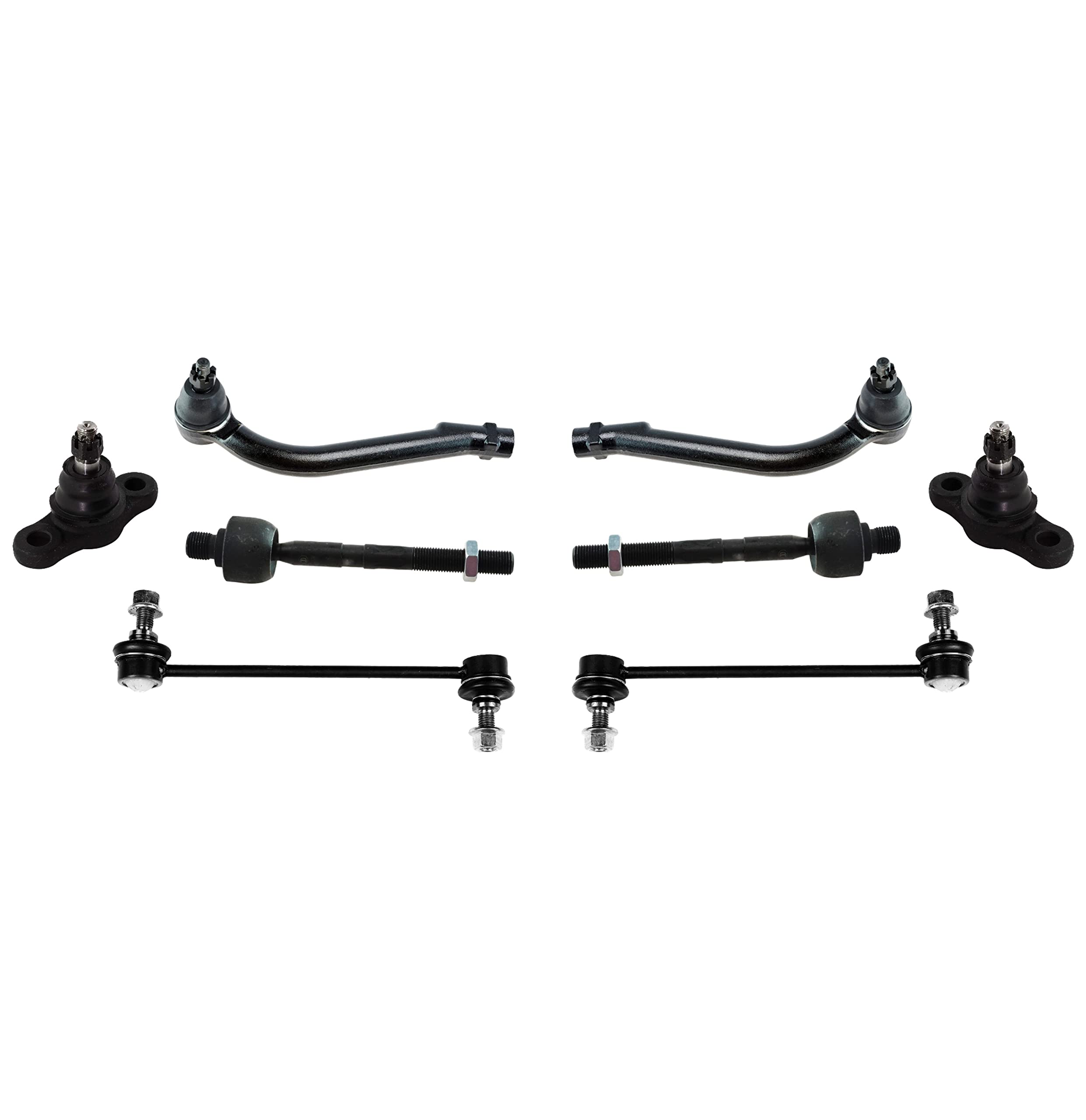 PartsW - 8 Pc Front Outer & Inner Tie Rod Ends, Stabilizer Sway Bar ...