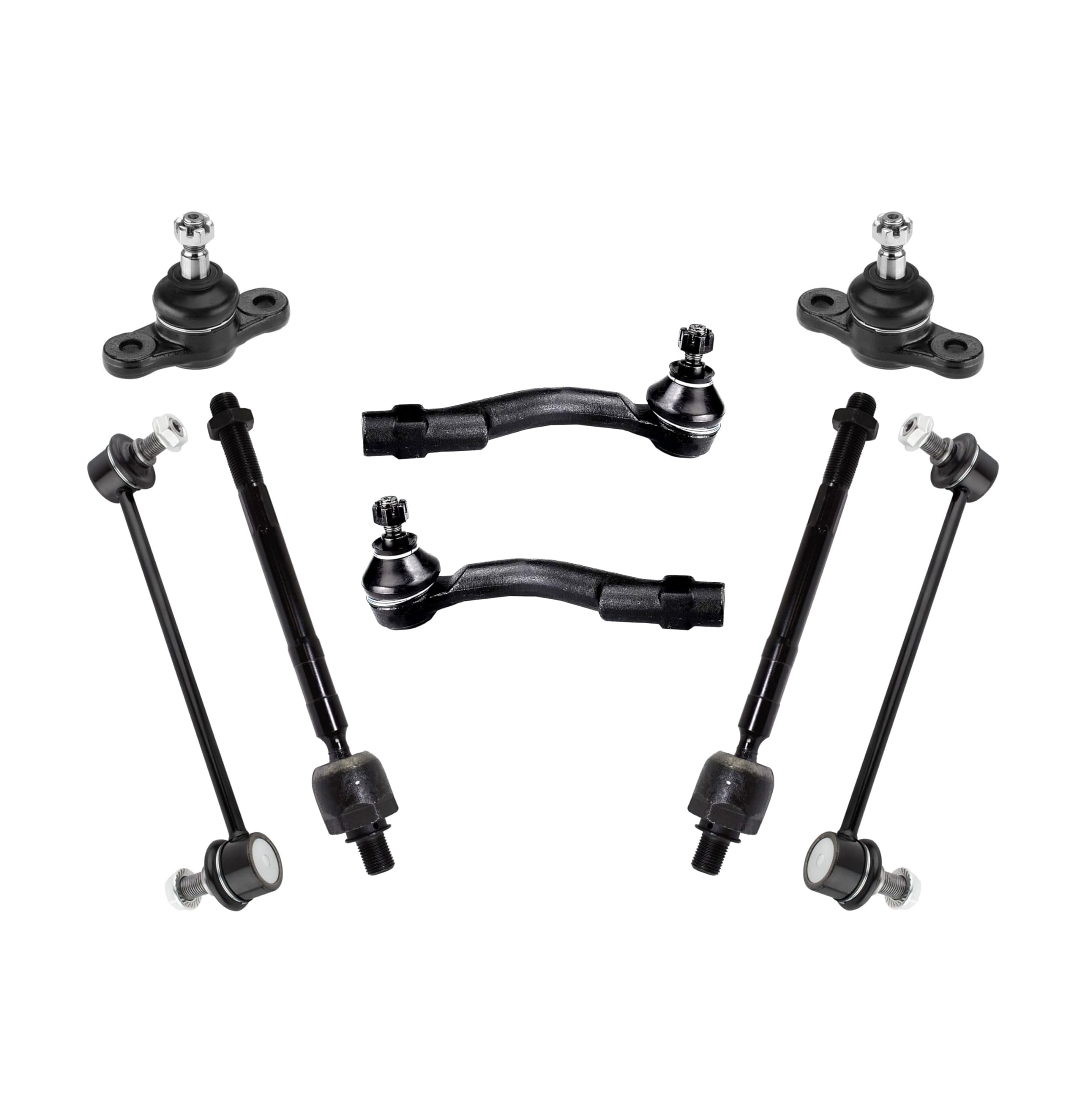 PartsW - 8 Pc Front Outer & Inner Tie Rod Ends, Sway Bar End Link ...