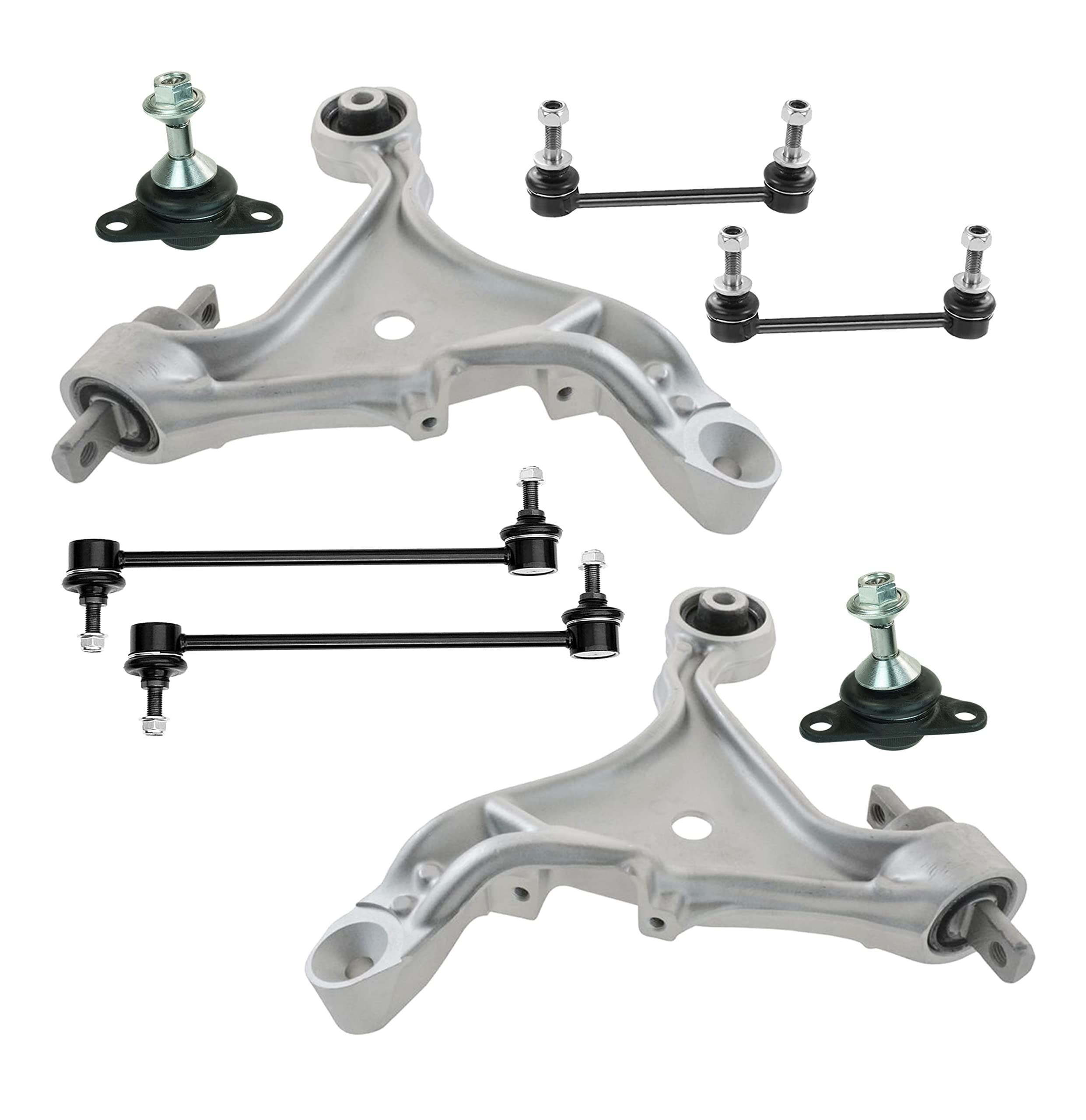 PartsW - 8 Pc Front & Rear Suspension Kit Lower Control Arms, Lower ...