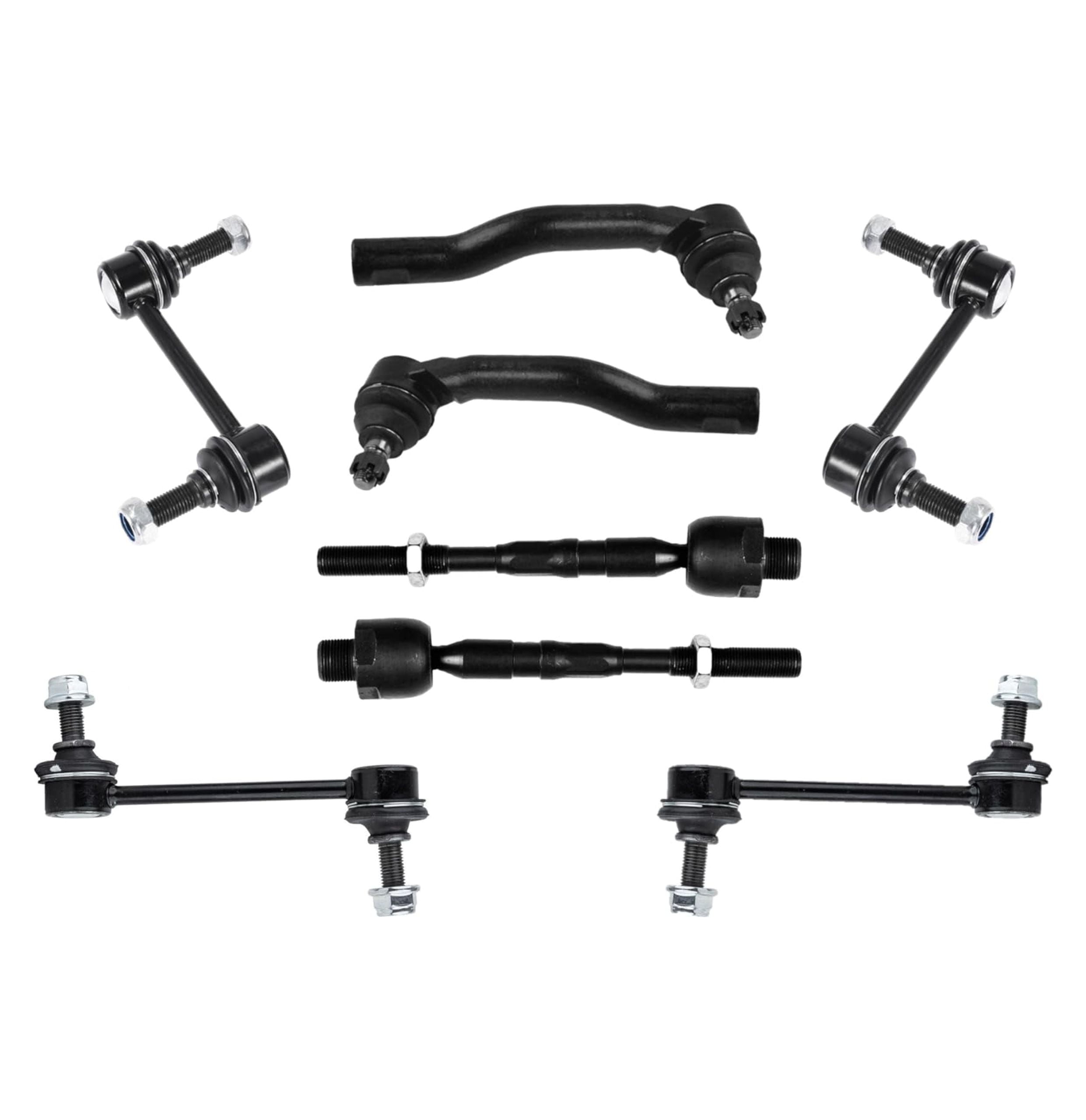 PartsW - 8 Pc Front & Rear Suspension Kit Tie Rod Ends Inner & Outer ...