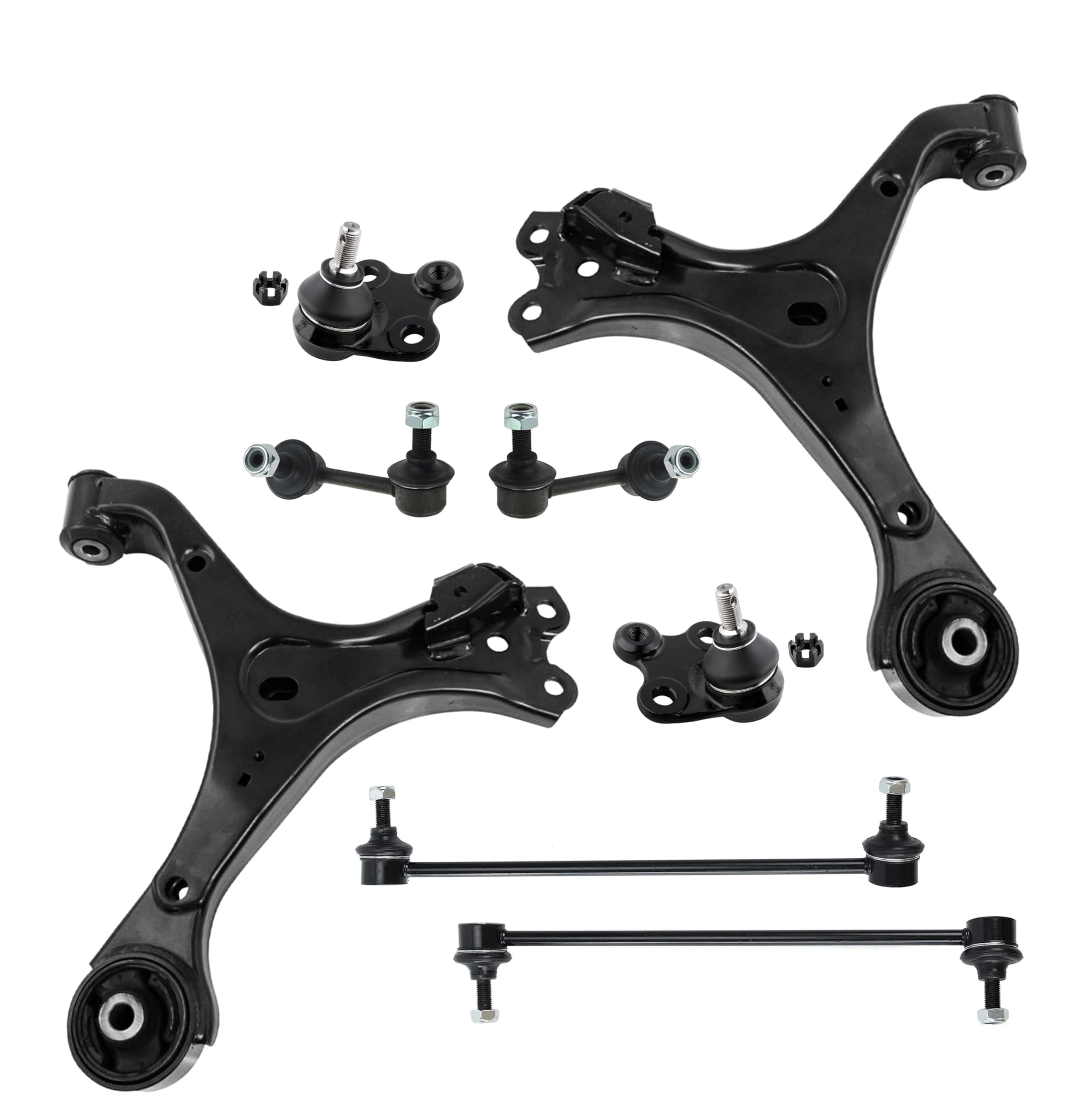 PartsW - 8 Pc Front & Rear Sway Bar Links, Lower Control Arms, Lower B ...