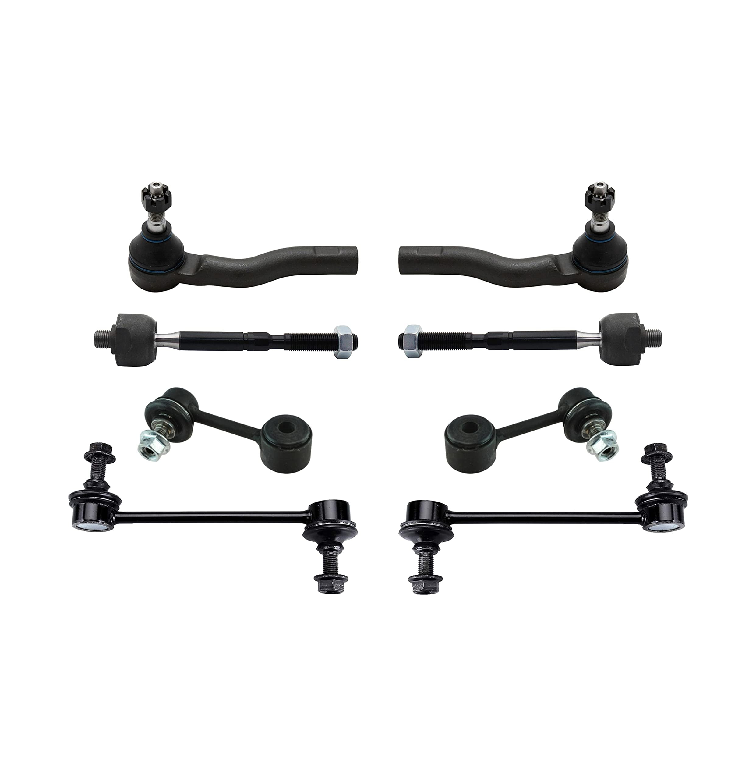 PartsW - 8 Pc Front & Rear Sway Bar Links + Outer & Inner Tie Rod Ends ...