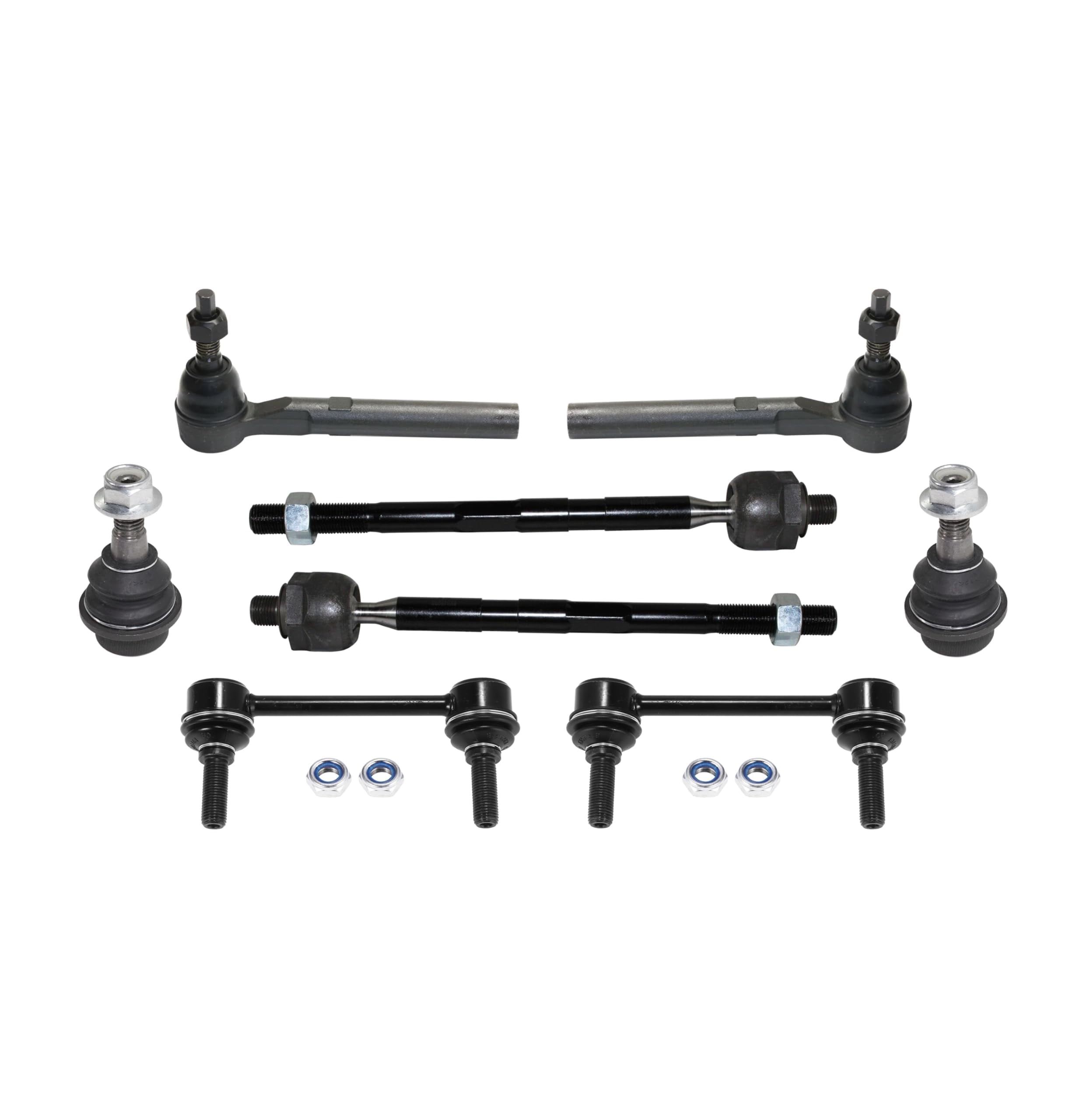 PartsW - 8 Pc Front Suspension Kit Inner & Outer Tie Rod Ends, Lower ...