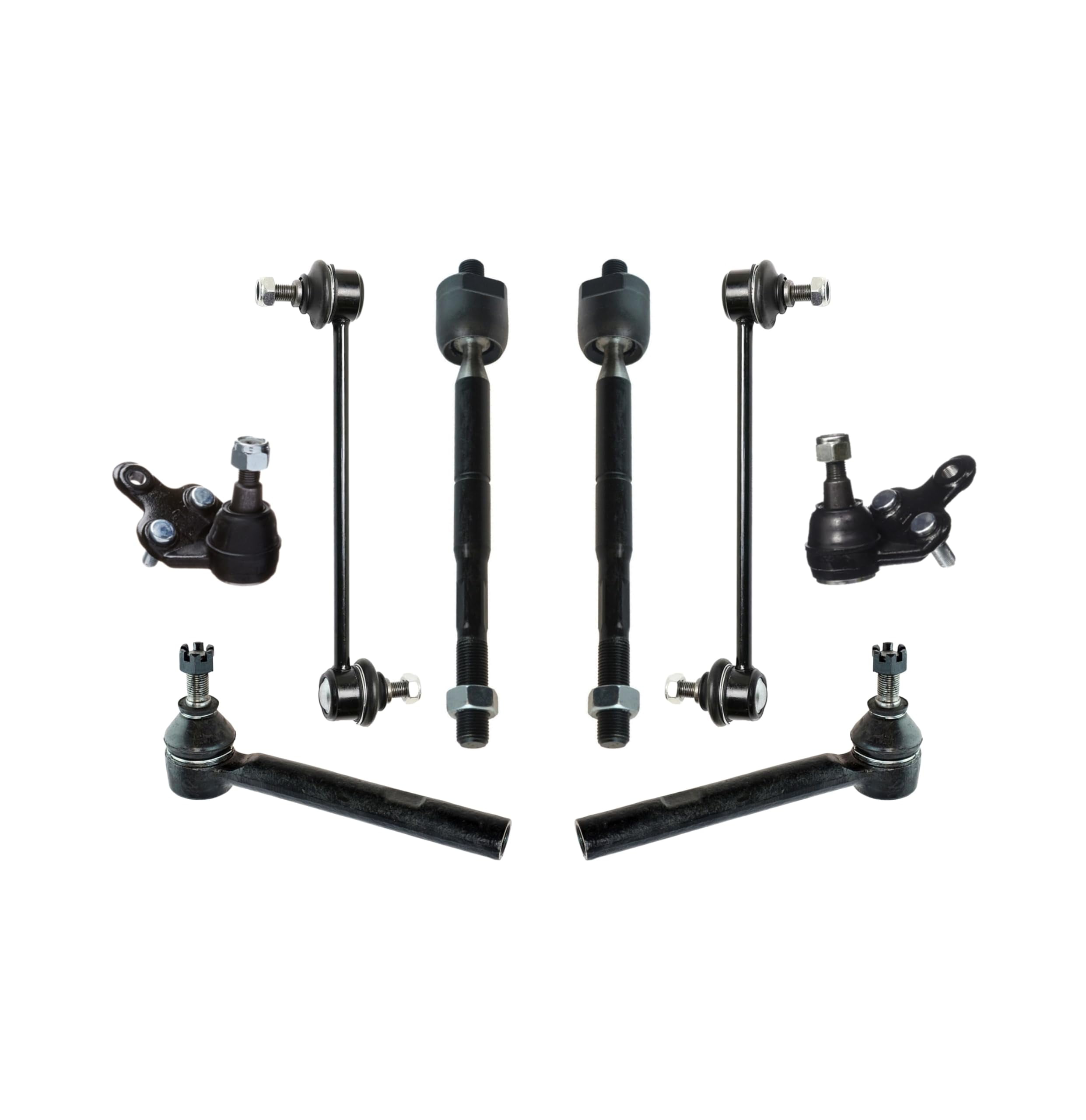 PartsW - 8 Pc Front Suspension Kit Inner & Outer Tie Rod Ends, Lower ...