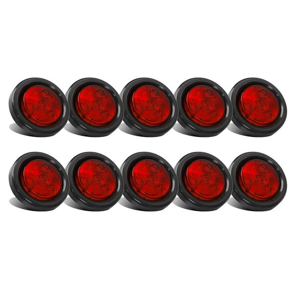 Partsam 10x Red 2" CM31 Round Sealed Clearance Marker Light 4LED ...
