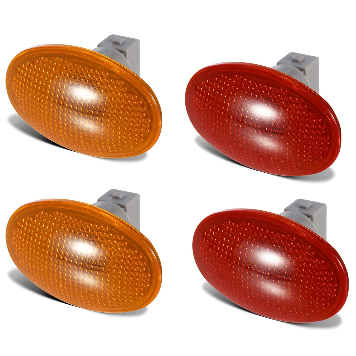 Partsam 2 Amber + YPF5 2 Red Dually Bed Fender Clearance Side Marker ...