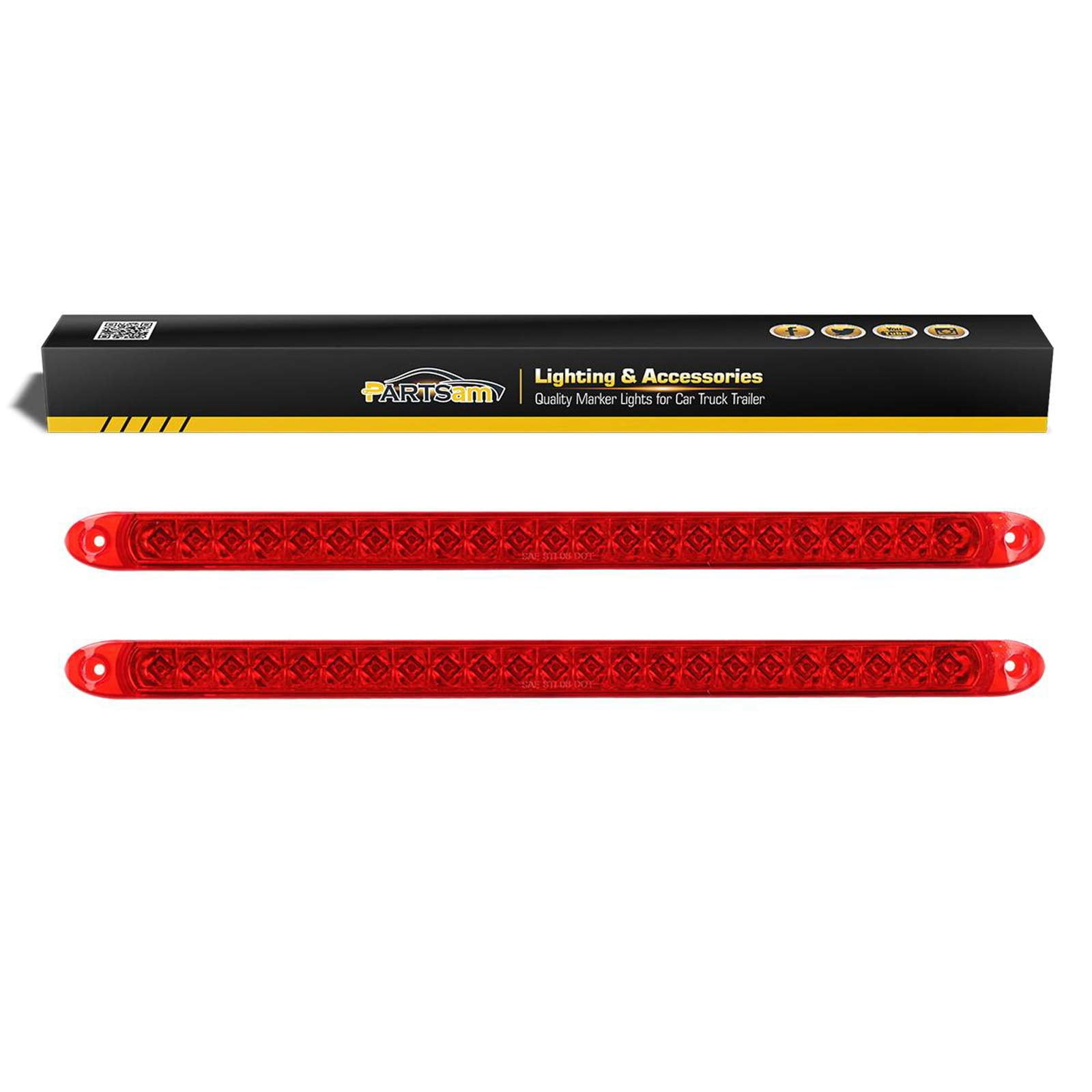 Partsam 2PC Red 17" RRF12 23 LED Light Bar Stop Turn Tail Third 3rd ...