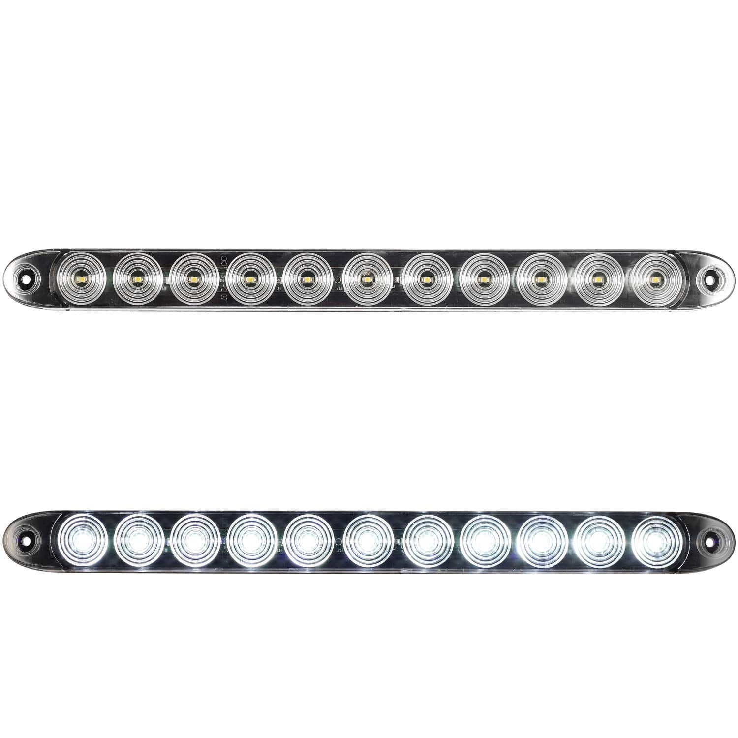Partsam 2Pcs 15" Inch IFF17 White Led Trailer Backup Light Bars Clear ...