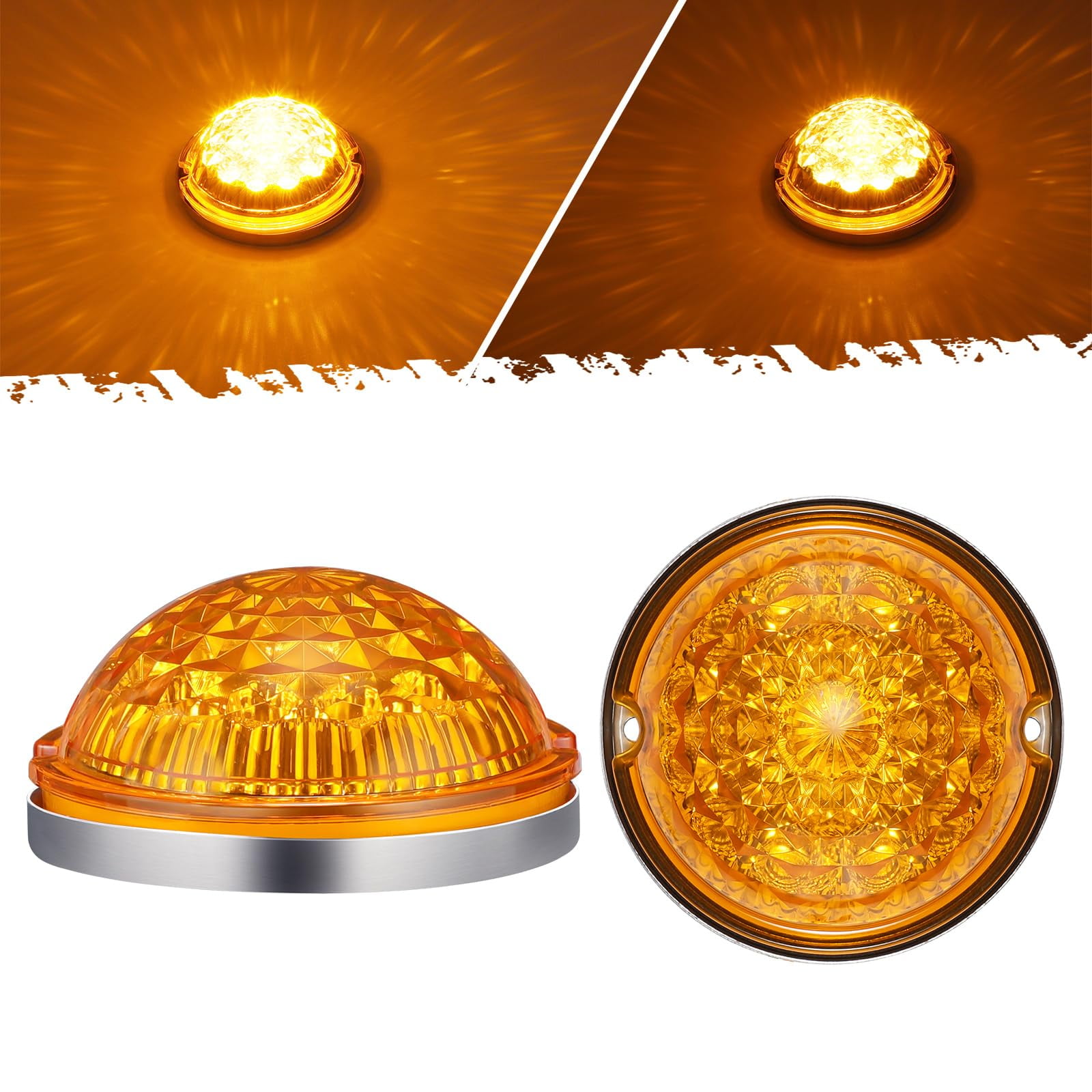 Partsam 2Pcs 17LED Amber KEF16 Watermelon Lights Side Marker Turn ...
