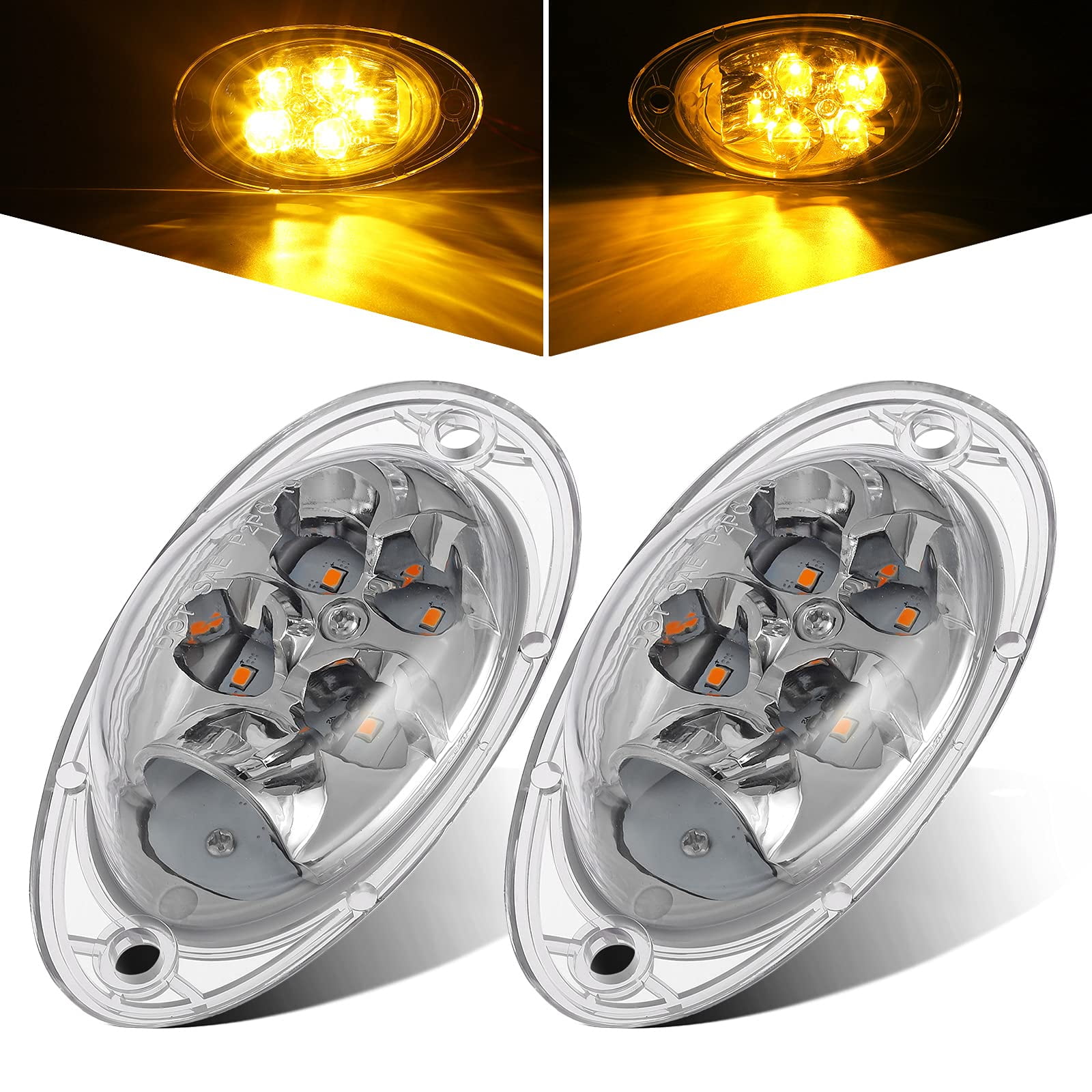 Partsam 2Pcs For Freightliner SSF20 Cascadia Amber LED Marker Turn ...