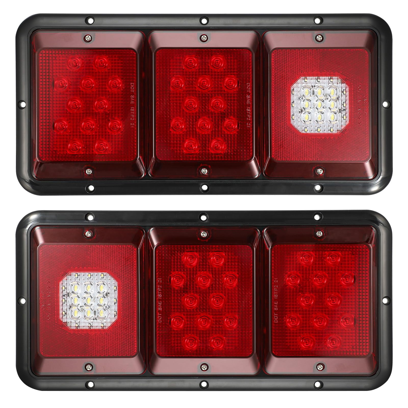 Partsam 2Pcs LED Triple Tail Lights 45 LEDs, Rectangle Vertical or ...