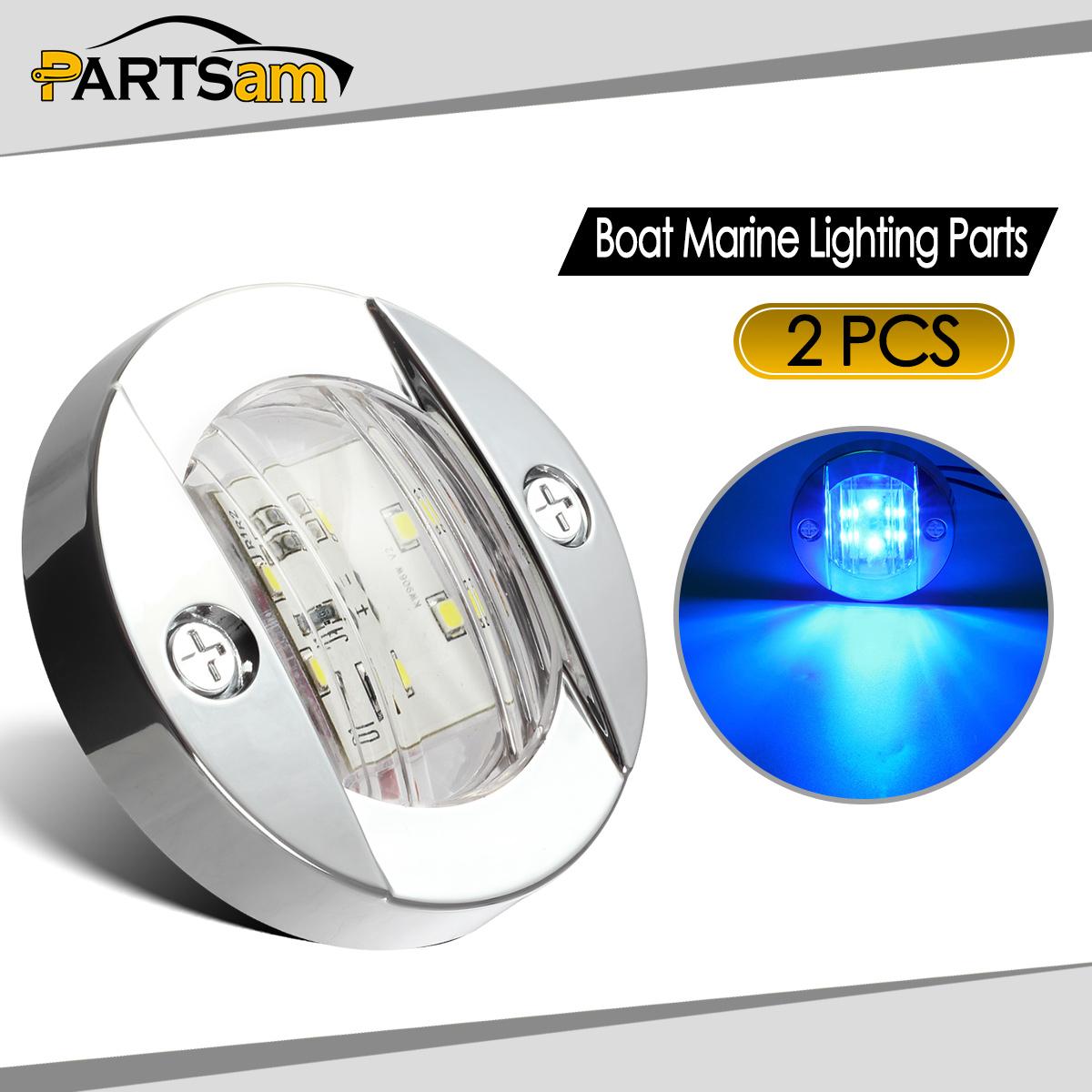 Partsam 2pcs 3" Blue LED Boat Navigation Lights, IP67 Waterproof ...