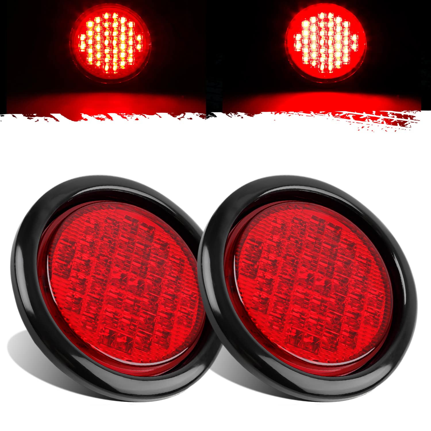 Partsam 2pcs 4" Inch CM31 Round Super Bright 40 LED Diodes Stop Tail ...