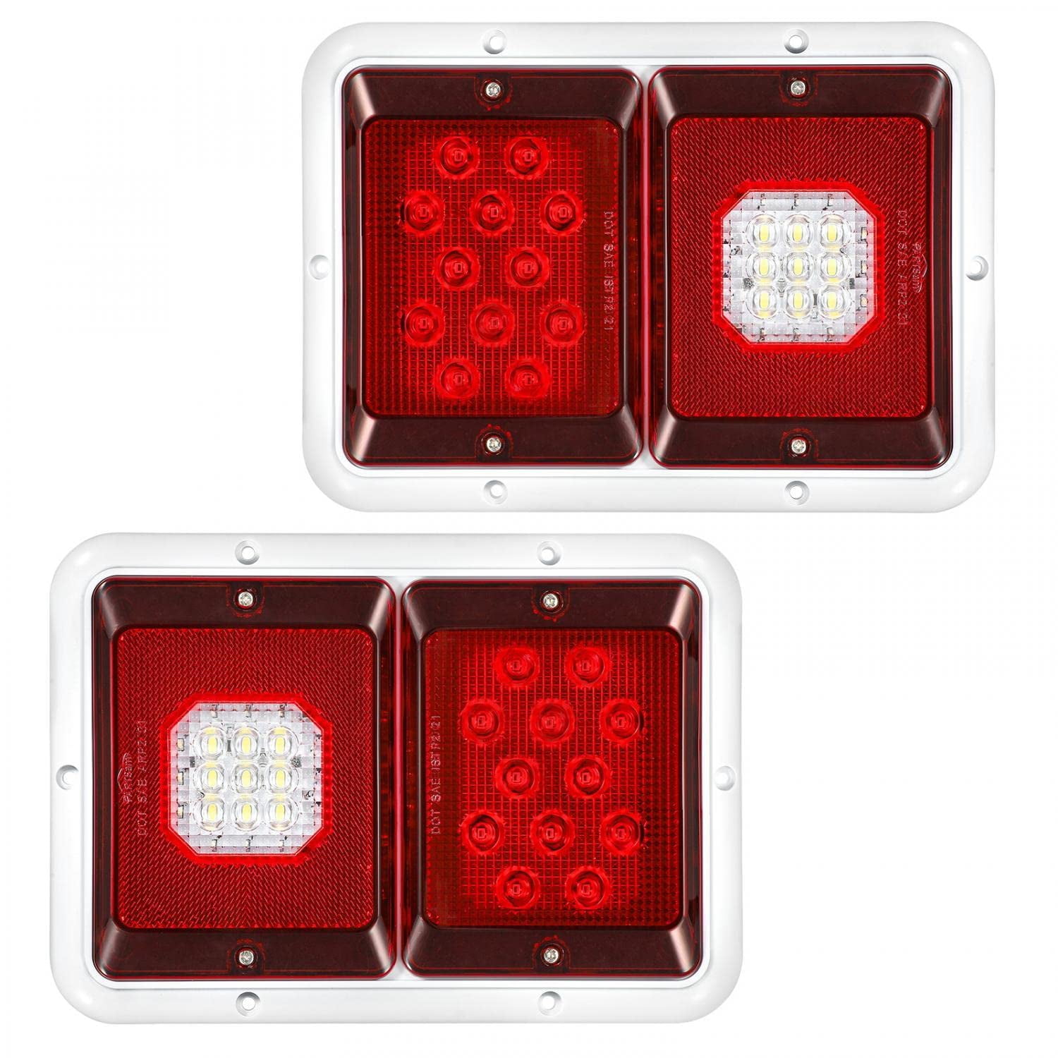 Partsam 2x Double Led SSF20 Trailer Tail Lights Mount Dual Stop Turn ...
