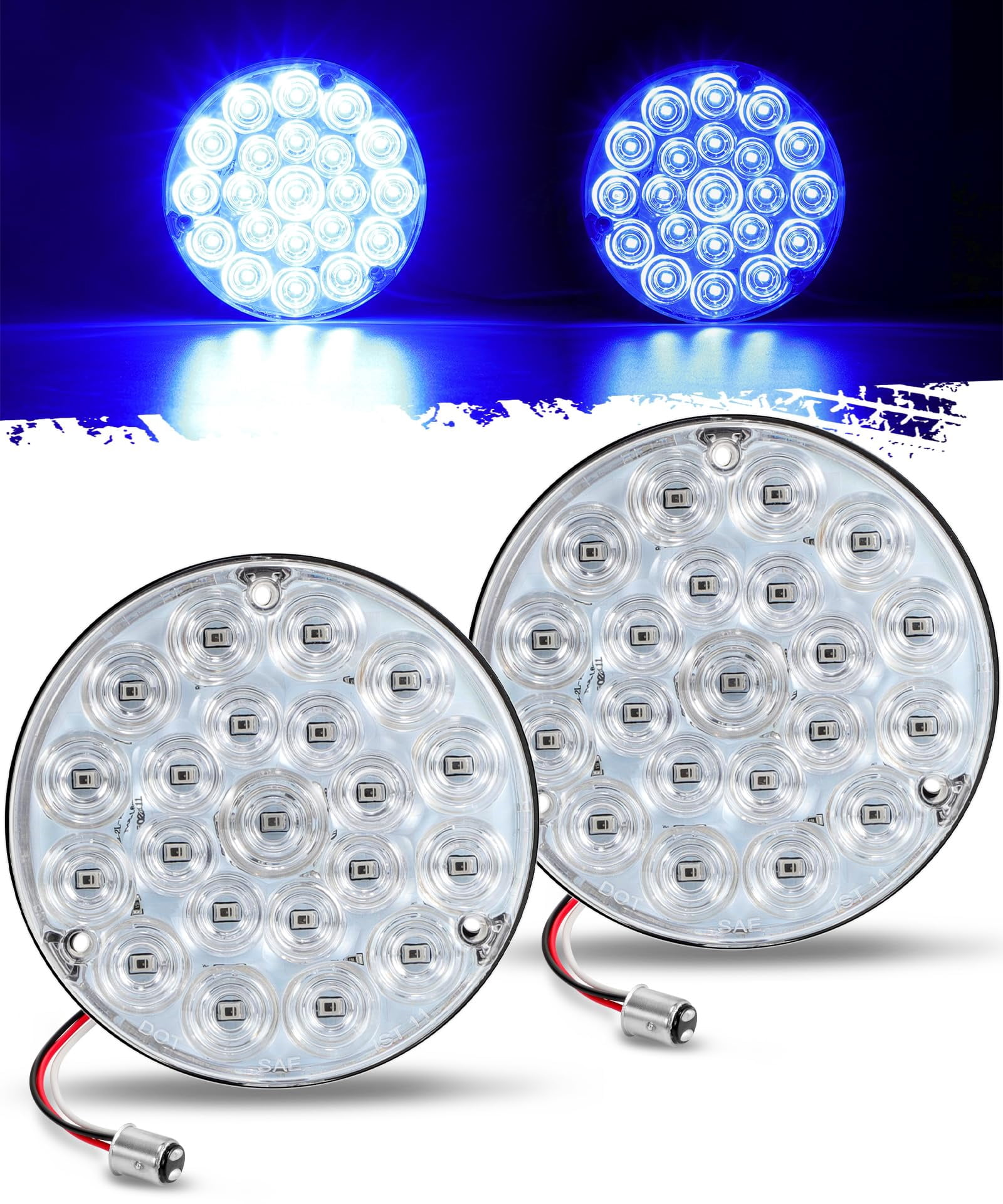 Partsam 4 inch AJH3 Round Tail Light 21-2835 LEDs Lights Cargo Load ...