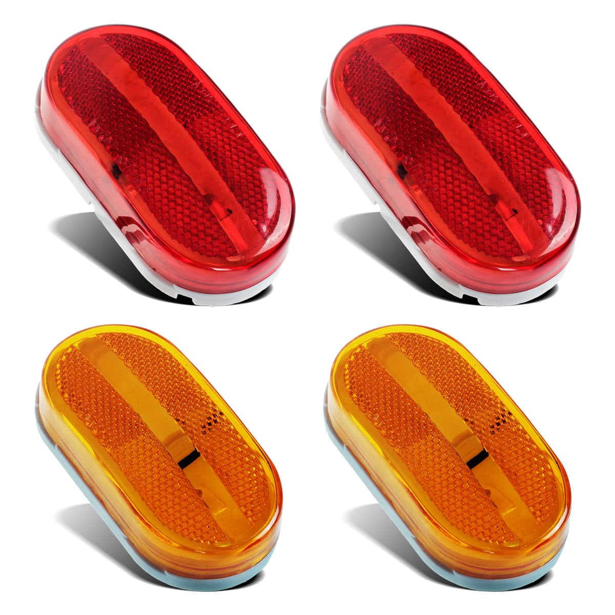 Partsam 4x Rectangular 4 SSF20 Inch LED Front Rear Side Marker Clearance Lights Indicator [DOT ...