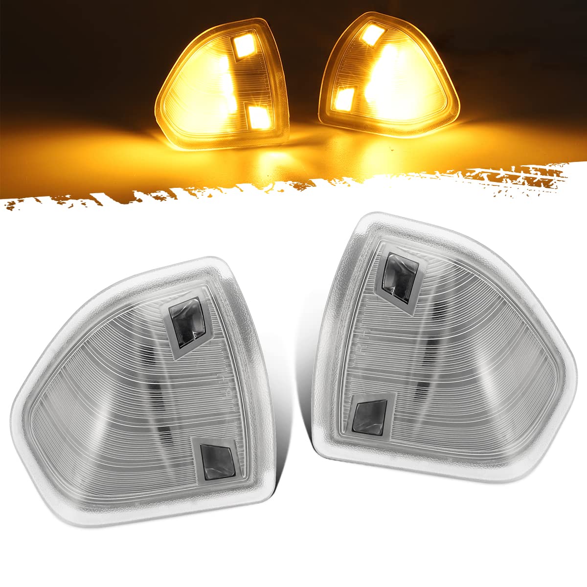 Partsam LED Side Mirror DHF10 Turn Signal Light Left and Right Lamps ...