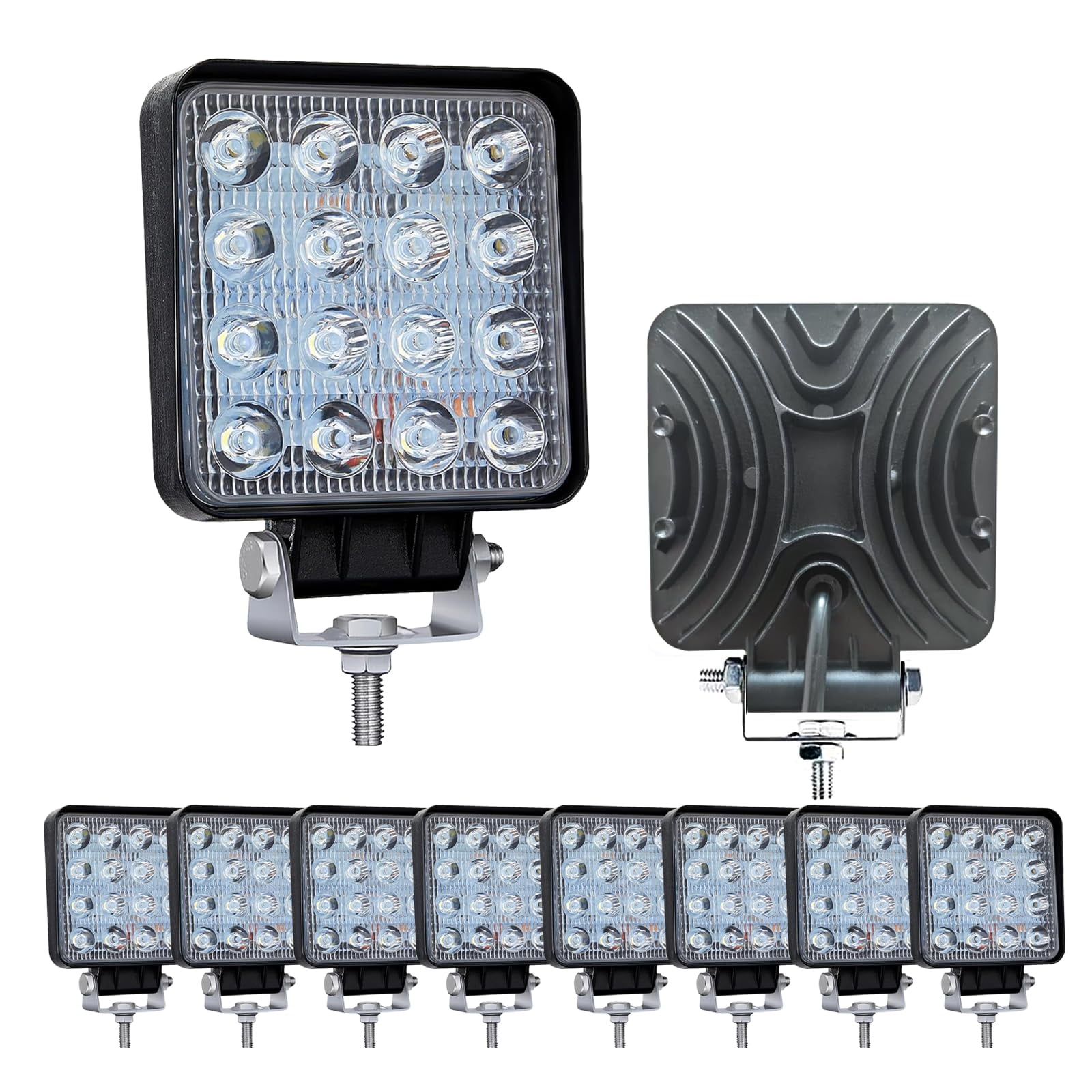 Partsam Led Submersible Trailer RRF12 Tail Lights Kit, 12V Square LED ...