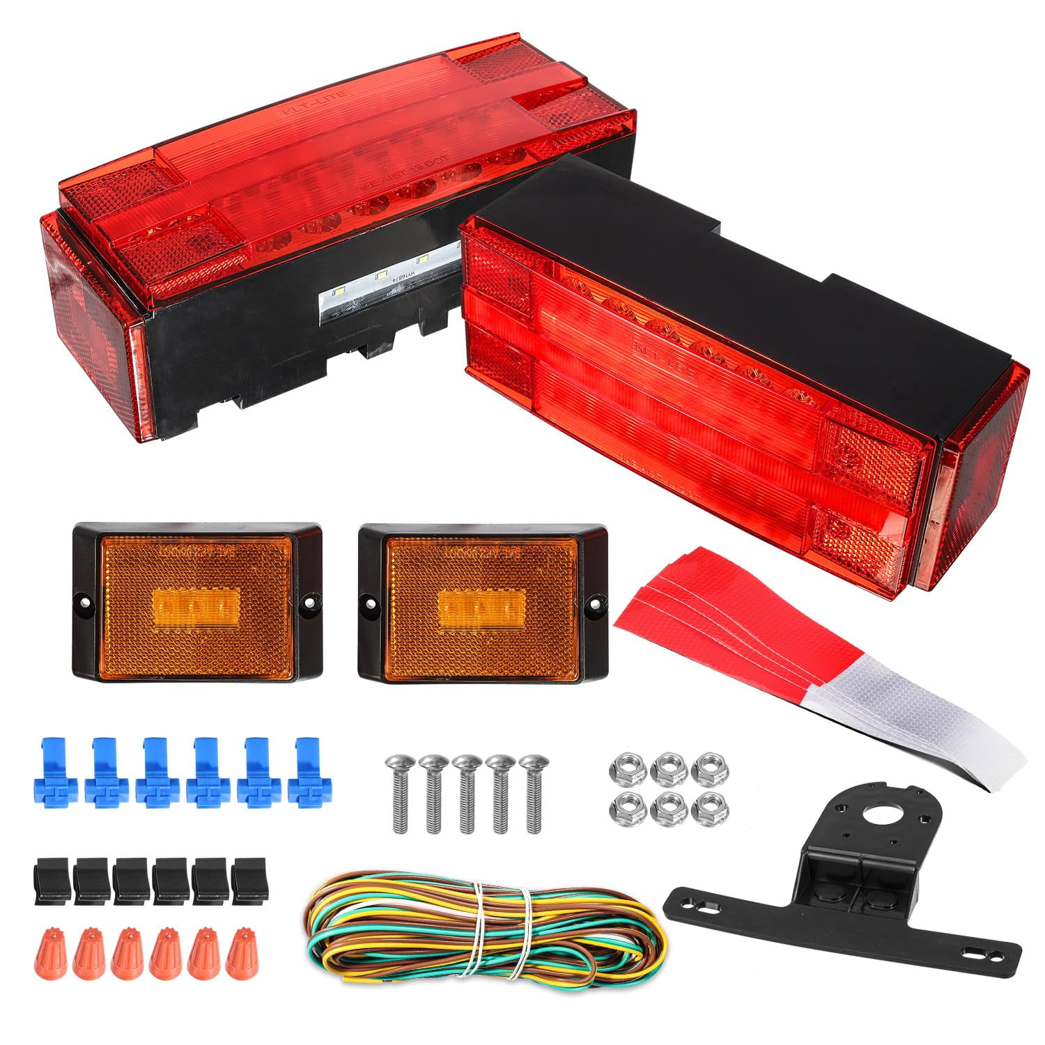 Partsam Low Profile Submersible IFF17 Led Trailer Tail Rectangle LED ...