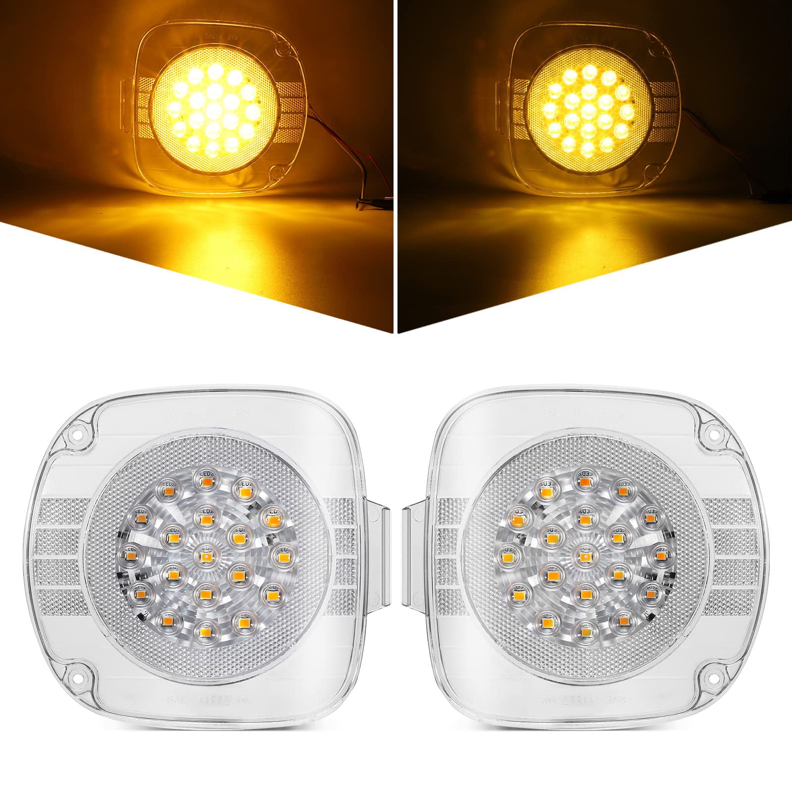 Partsam Pair 19 Amber SSF20 LED Front Turn Signal Lights Corner Lamps ...