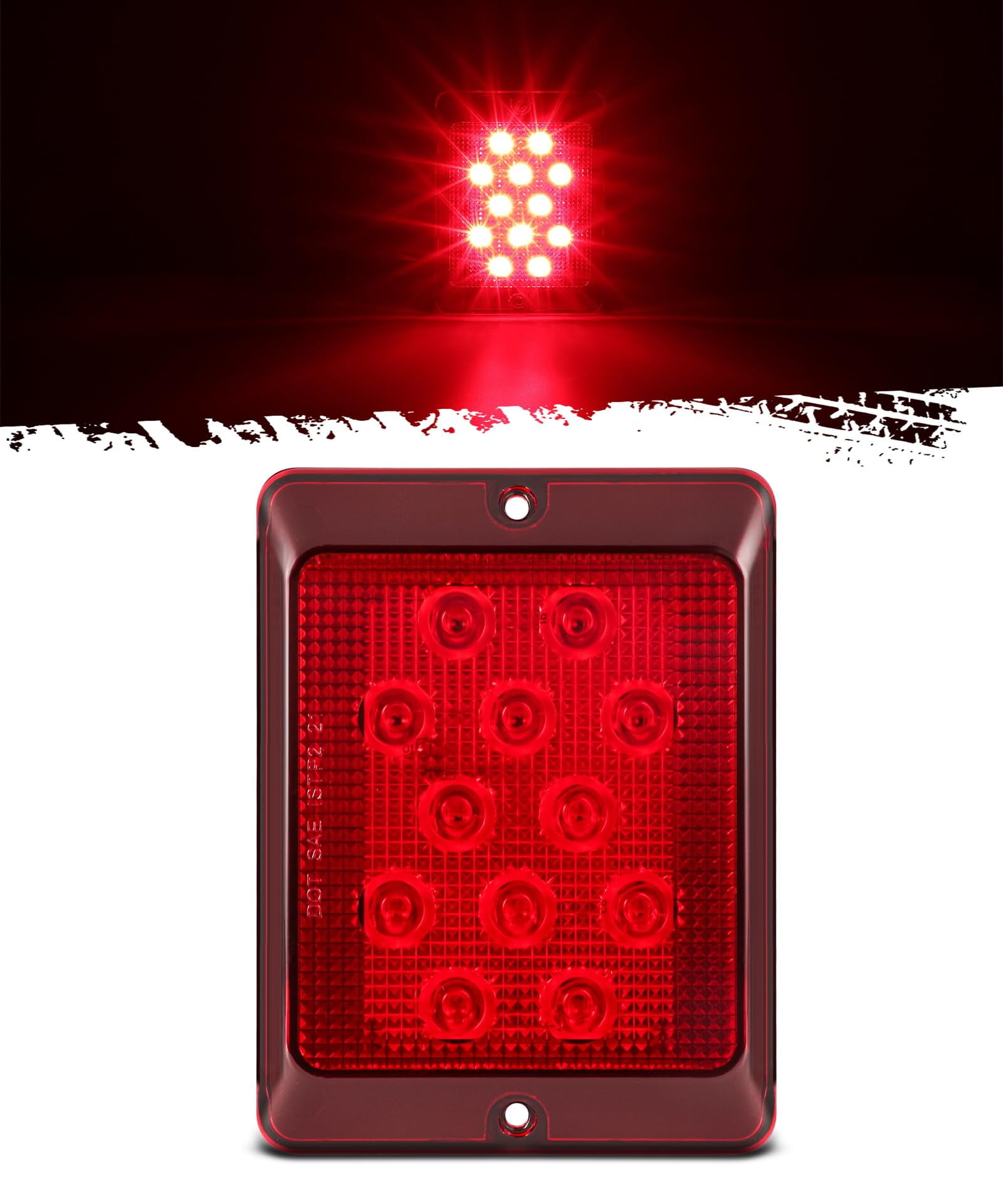 Partsam RV Tail Light OIF8 Module Stop Brake Tail Light Red Lens 12V ...