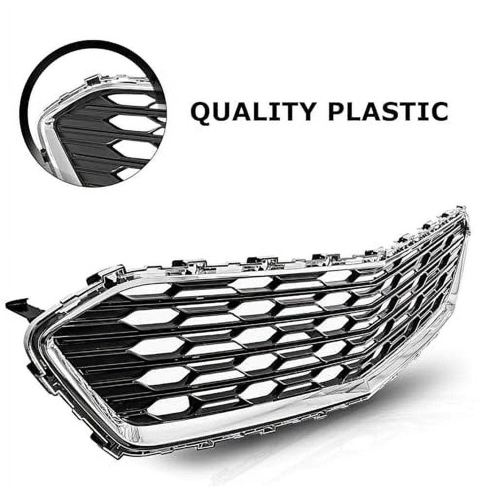 Partsflow Front Bumper Lower Grill Grille Black With Chrome Trim ...