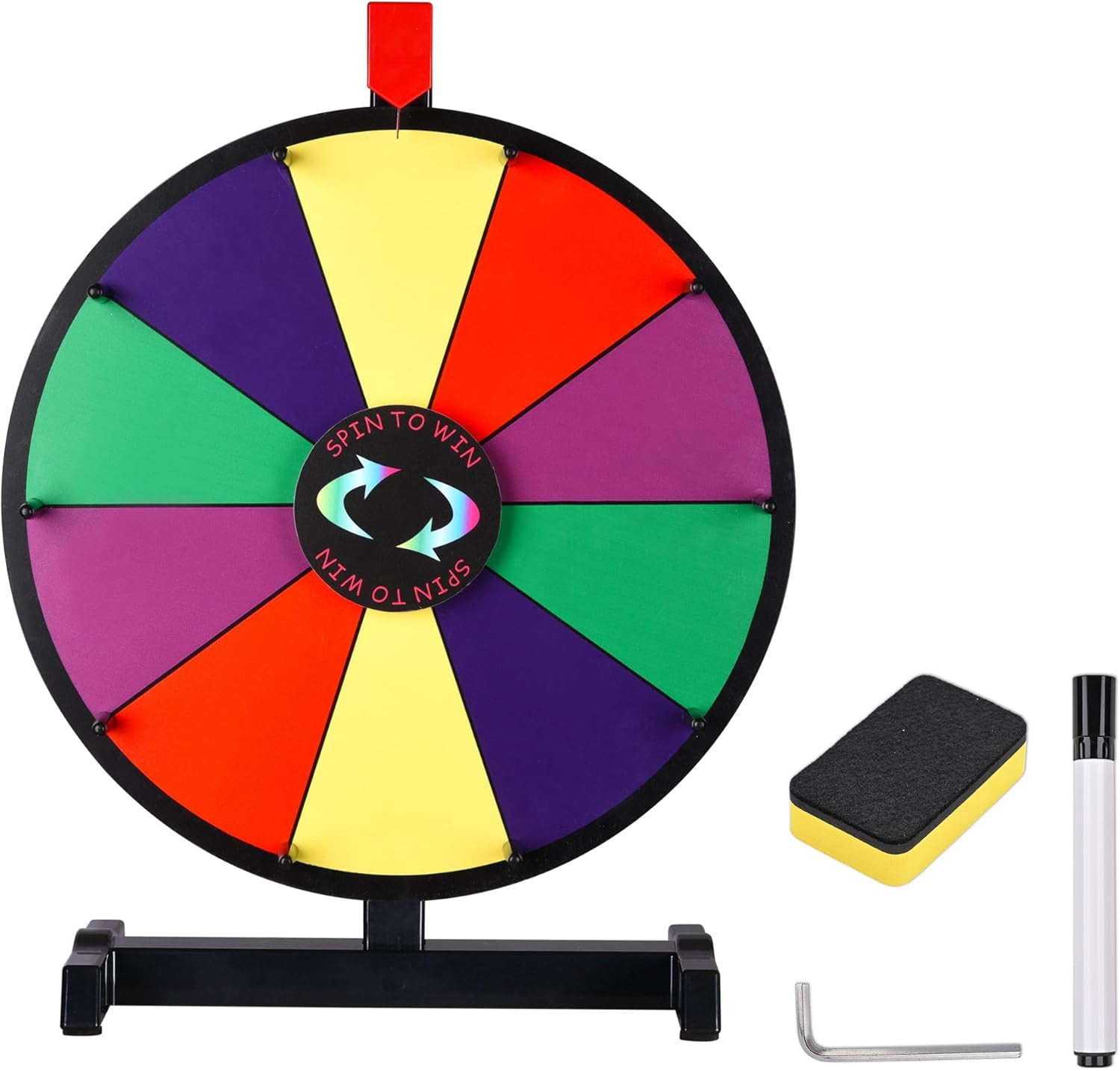 Party 15" Prize Wheel 10 Slots Heavy Duty Editable Tabletop Spinning ...