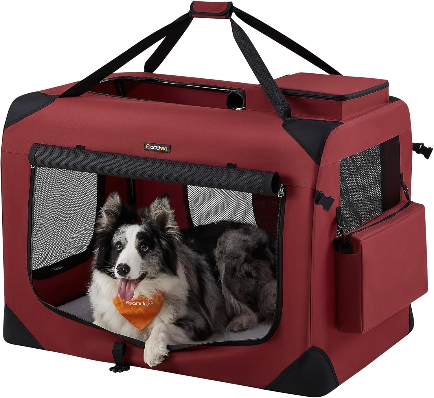 Party 36 Inches Collapsible Soft Dog Crate, Portable Travel Dog Crate ...