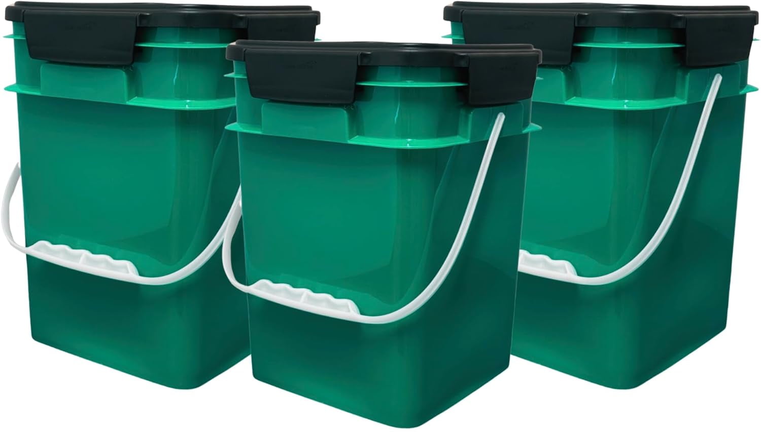 Party 4 Gallon Square Food grade Bucket pail with plastic handles and ...