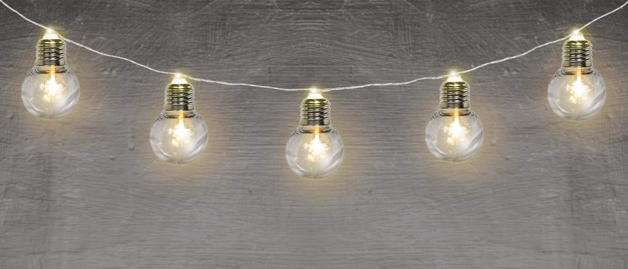 Party 5 3/8' LED String Lights - Battery Operated - Bulb Design ...