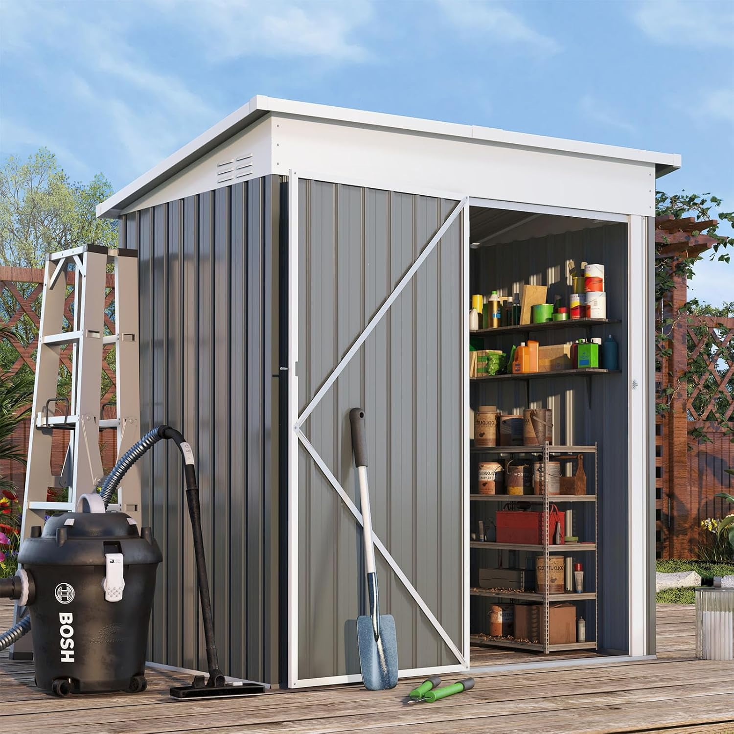 Party 5' x 3' Shed, Outdoor Storage Shed, Small Metal Sheds & Outdoor ...
