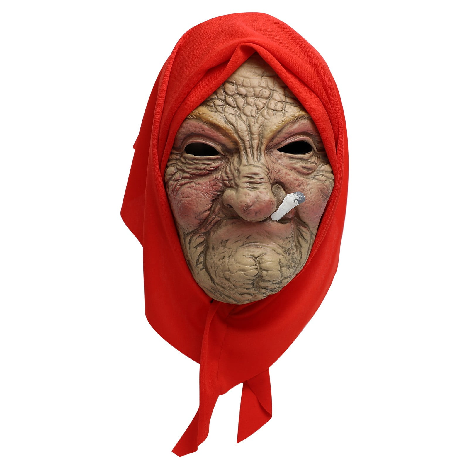 Party 9 Granny Head Covering Latex Headgear Granny Red Cover Of Head ...