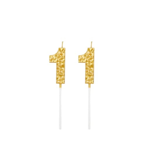 Party Anthem Textured Gold Numbered Candles | Numeric Candles for Party ...