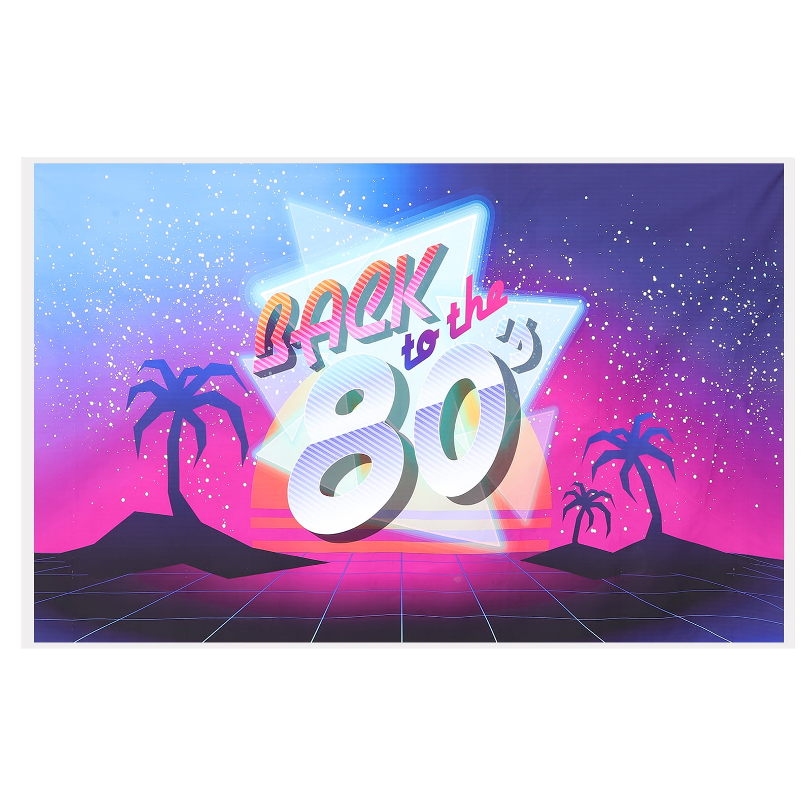 Party Backdrop 80s Supplies 80's Banner Vinyl Vintage Ornaments Photo ...