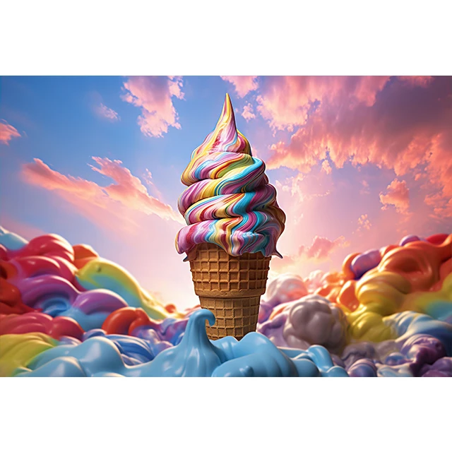 Party Background Pink Ice Cream Baby Child Portrait Photography ...