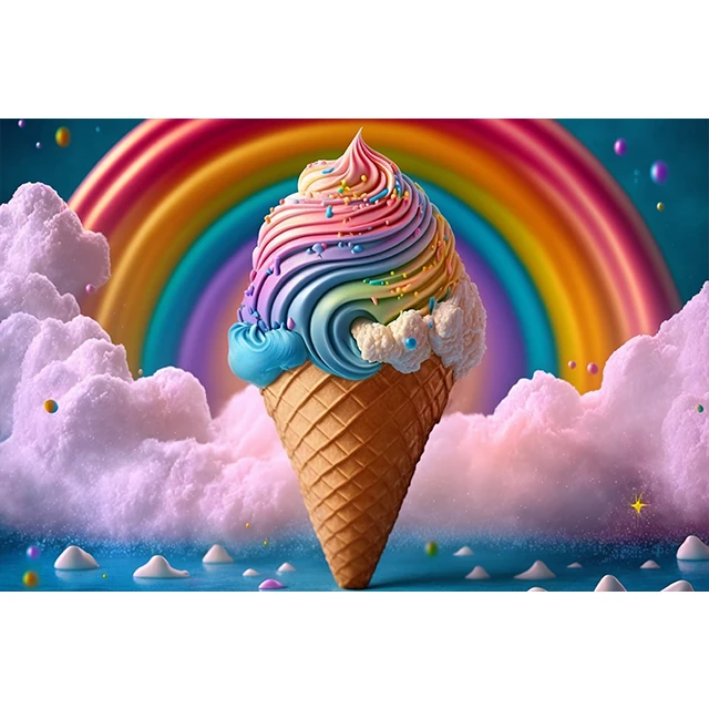 Party Background Pink Ice Cream Baby Child Portrait Photography ...