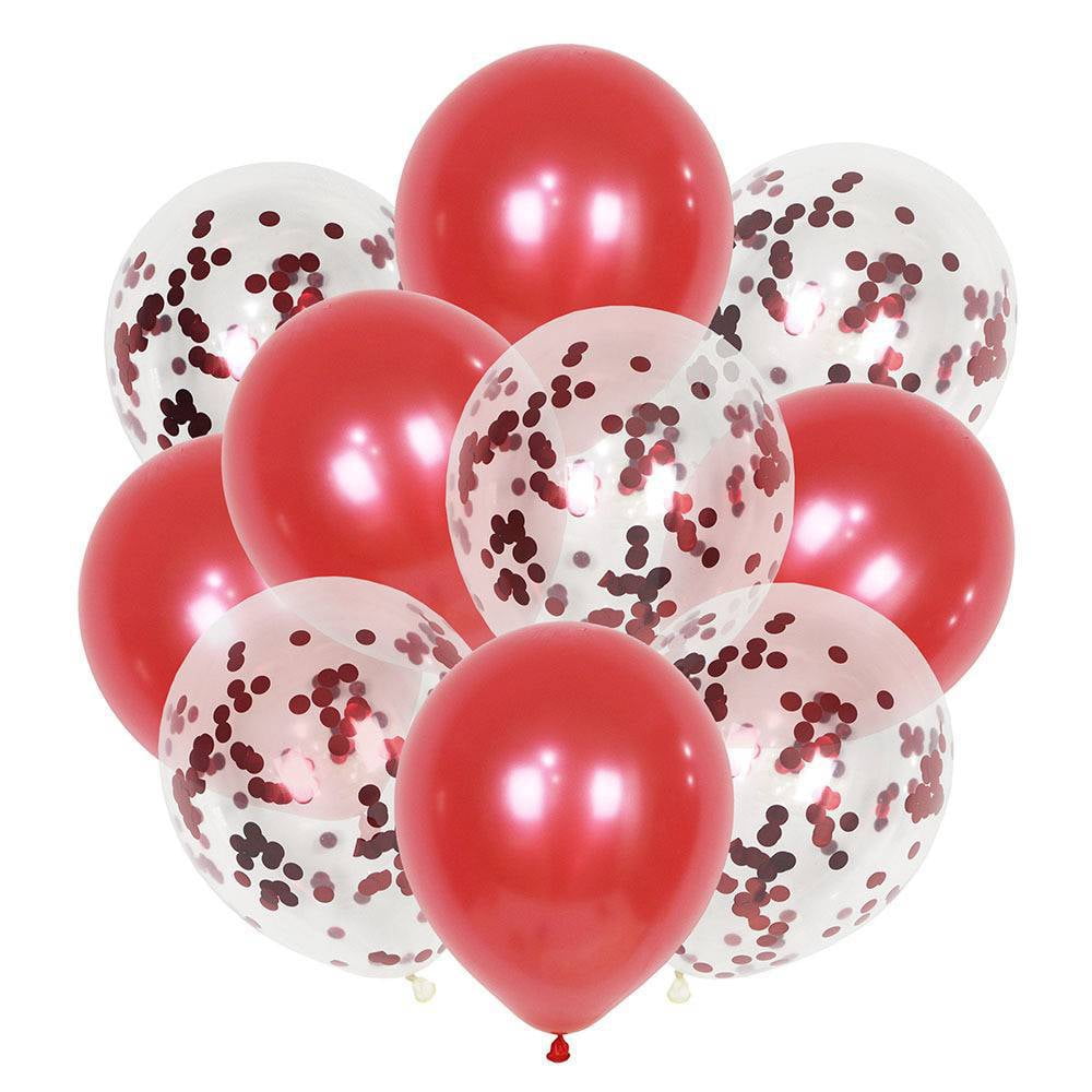 Party Balloons - Burgundy Balloons and Confetti Latex Balloons With ...