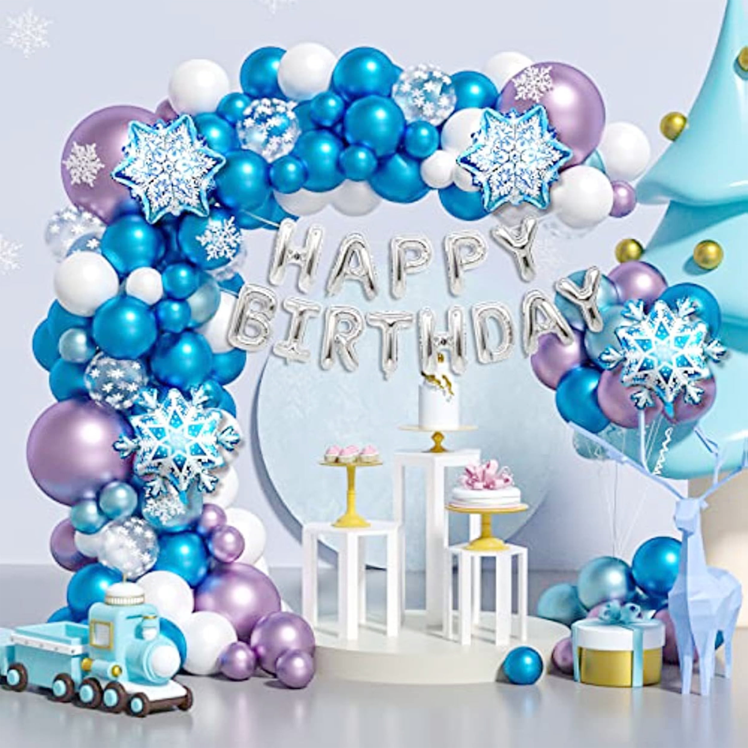 Party Balloons,Frozen Multi-color Snowflake Balloon Garland Arch Latex ...