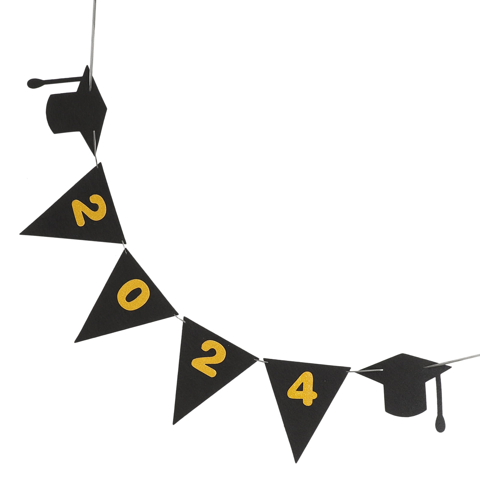 TEHAUX Graduation Decorations Banner Flag Garland Felt Cloth Black 6 ...