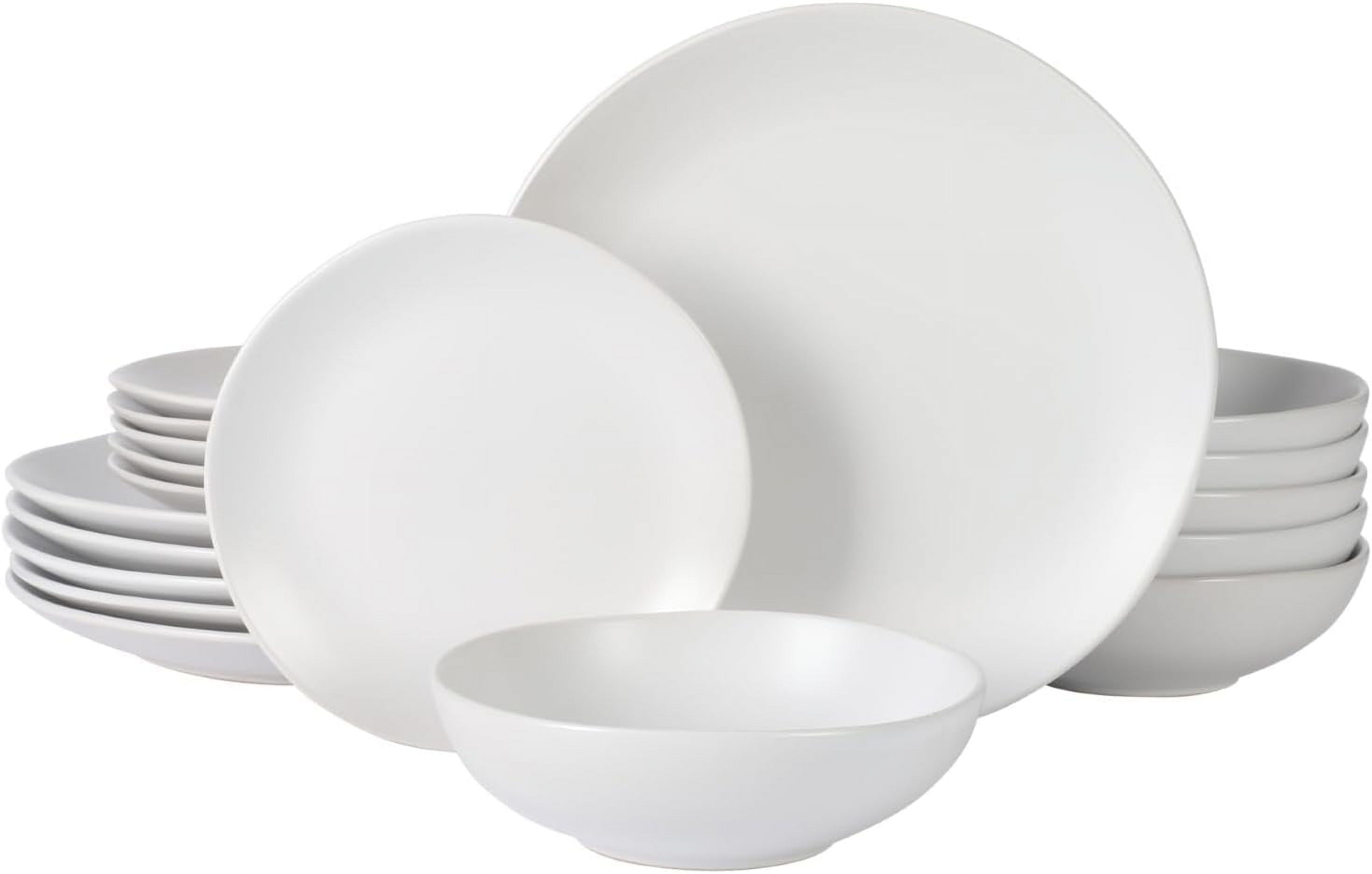 Party Bethel 18 Piece Plates and Bowls Ceramic Stoneware Organic Shape ...