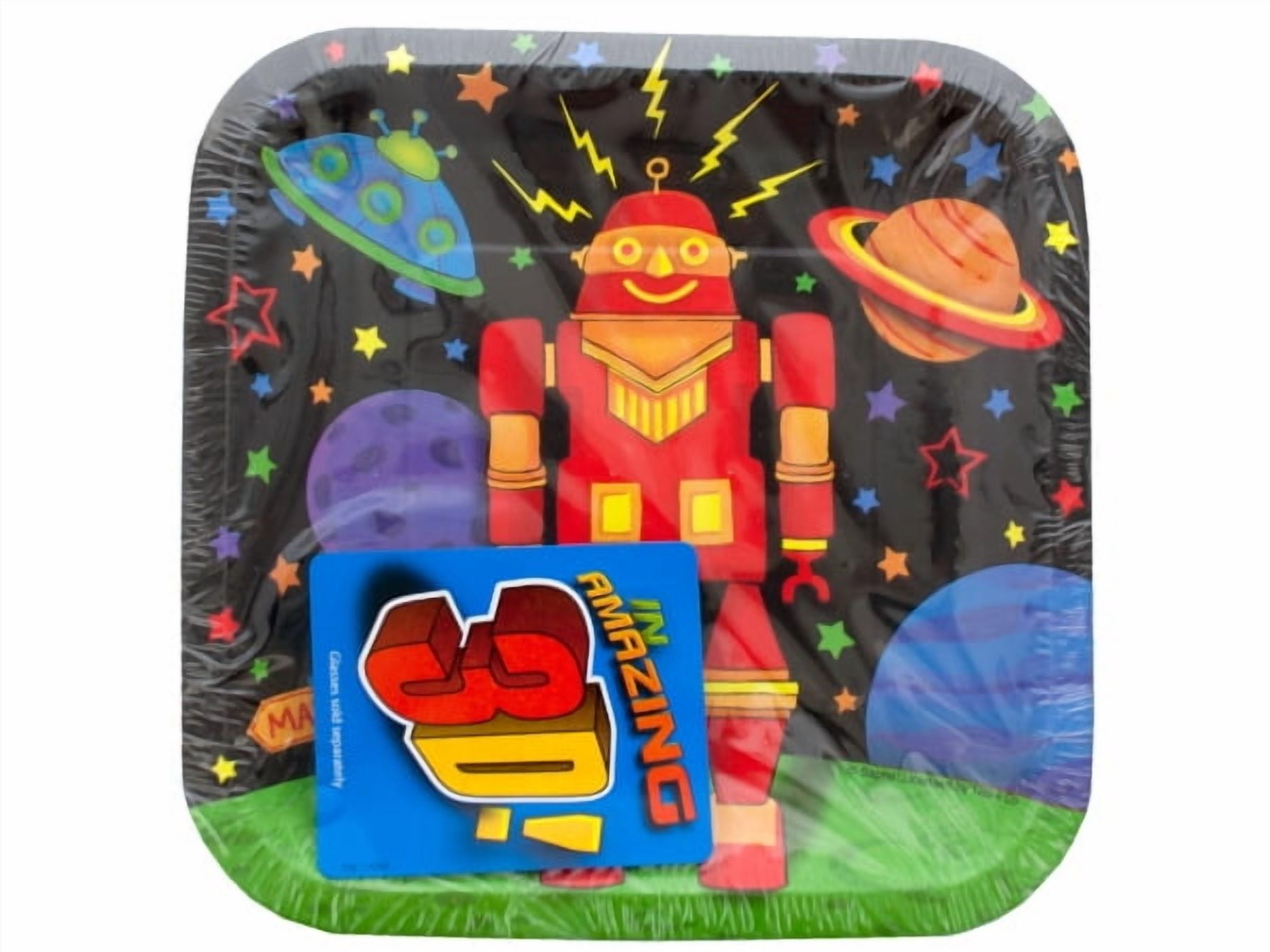 Party Bots Toy 3D Robot Space Boys Kids Birthday Party 7" Square ...